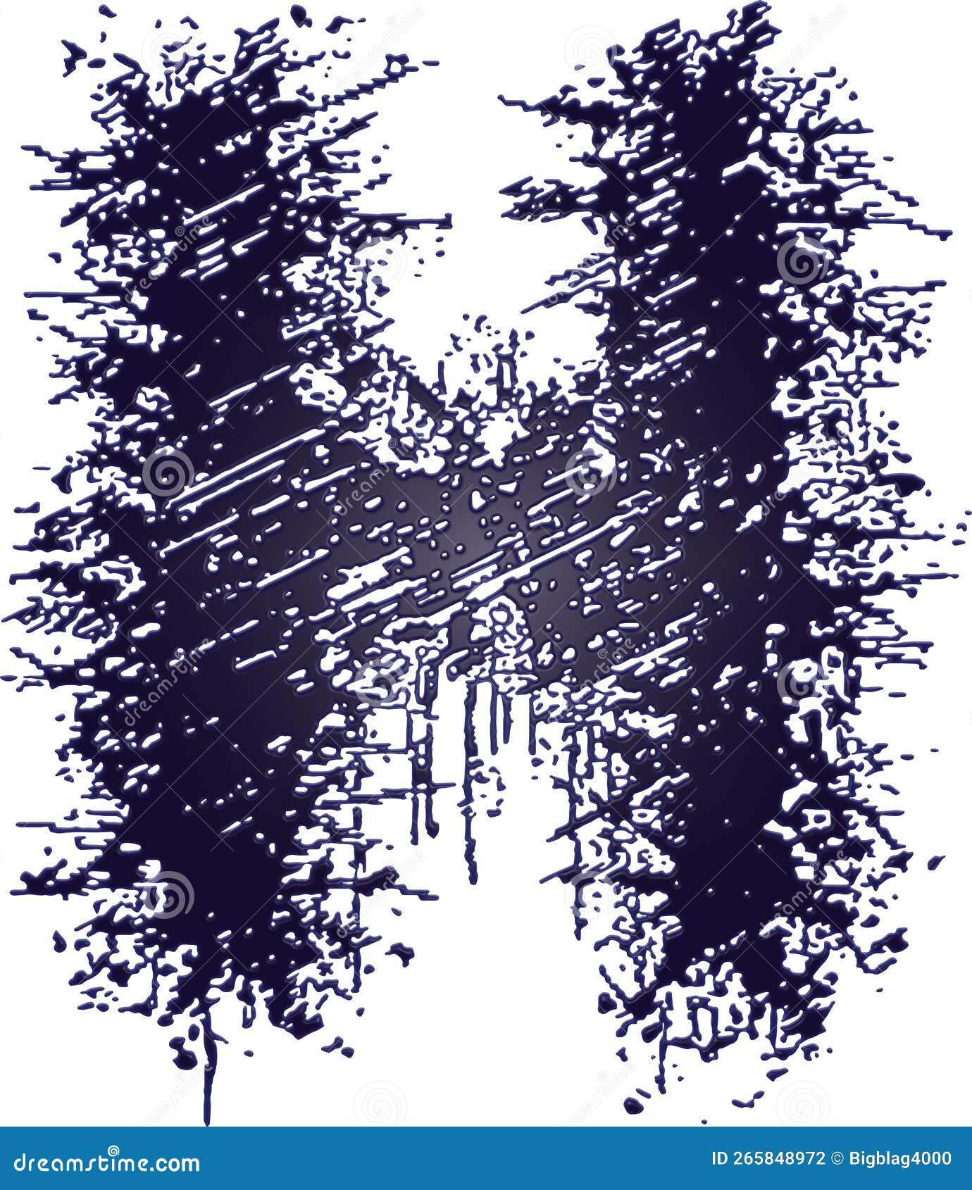 Decorative Letter with Spilled Ink Effect. Custom Font Illustration ...