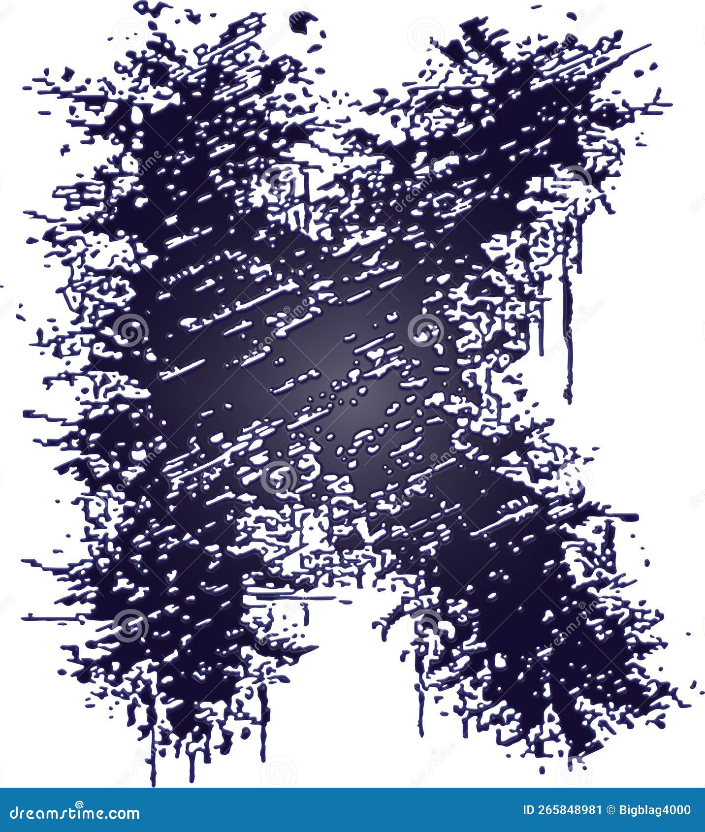 Decorative Letter with Spilled Ink Effect. Custom Font Illustration ...