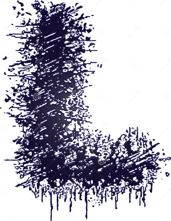 Decorative Letter with Spilled Ink Effect. Custom Font Illustration ...