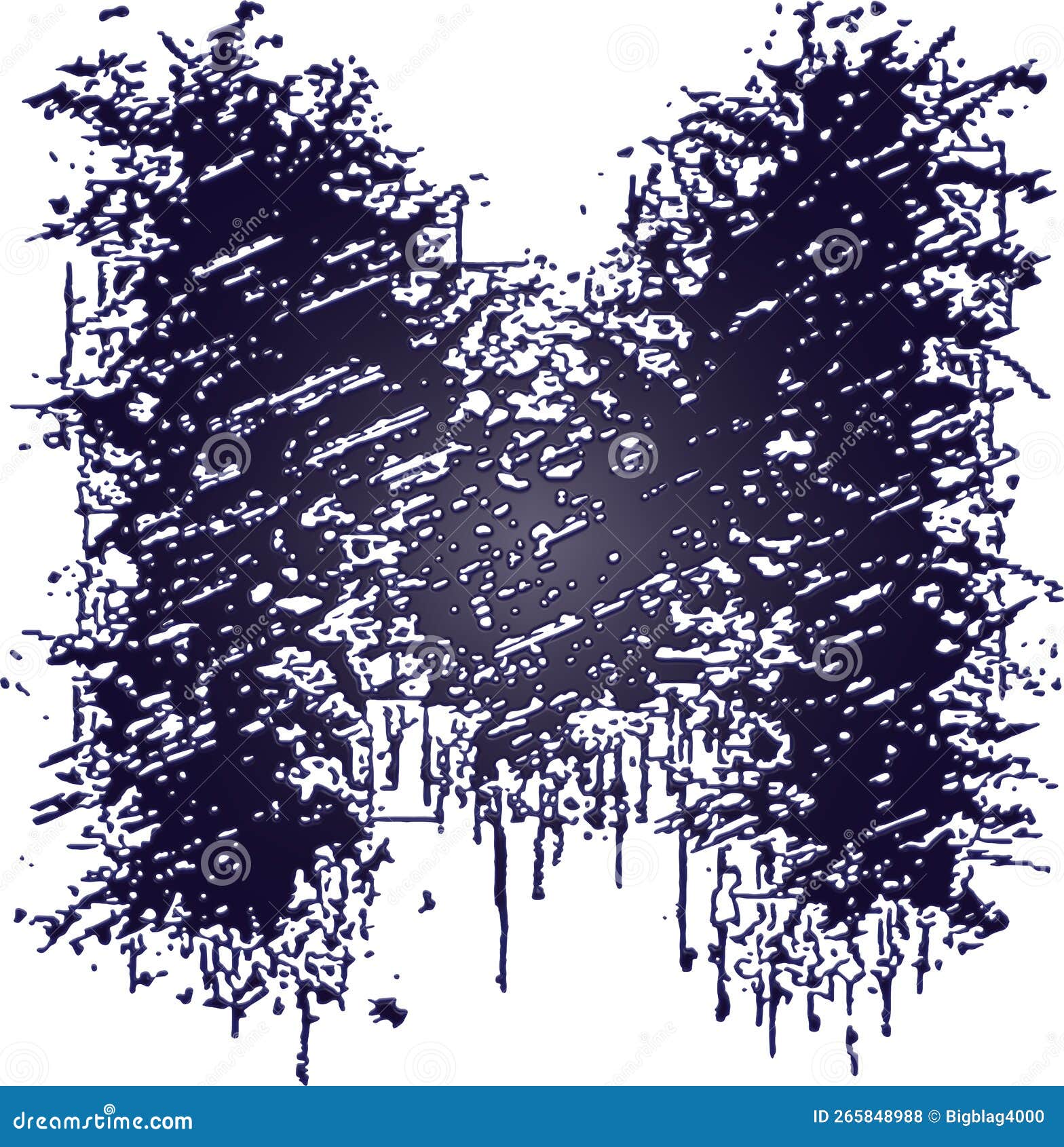 Decorative Letter with Spilled Ink Effect. Custom Font Illustration ...