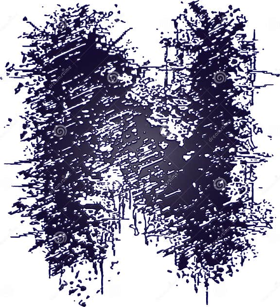 Decorative Letter with Spilled Ink Effect. Custom Font Illustration ...