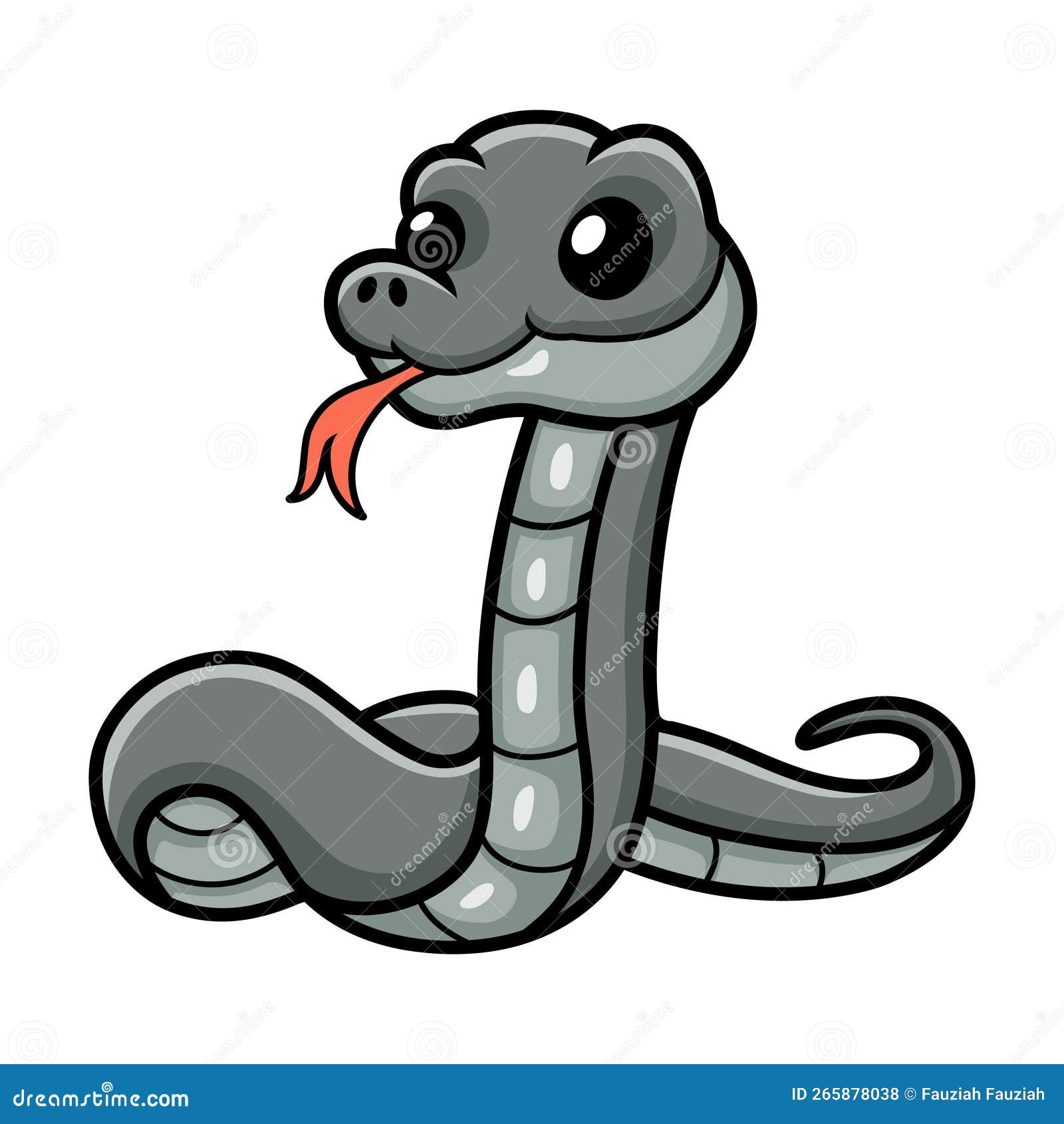 Cute Black Mamba Snake Cartoon Vector Illustration | CartoonDealer.com ...