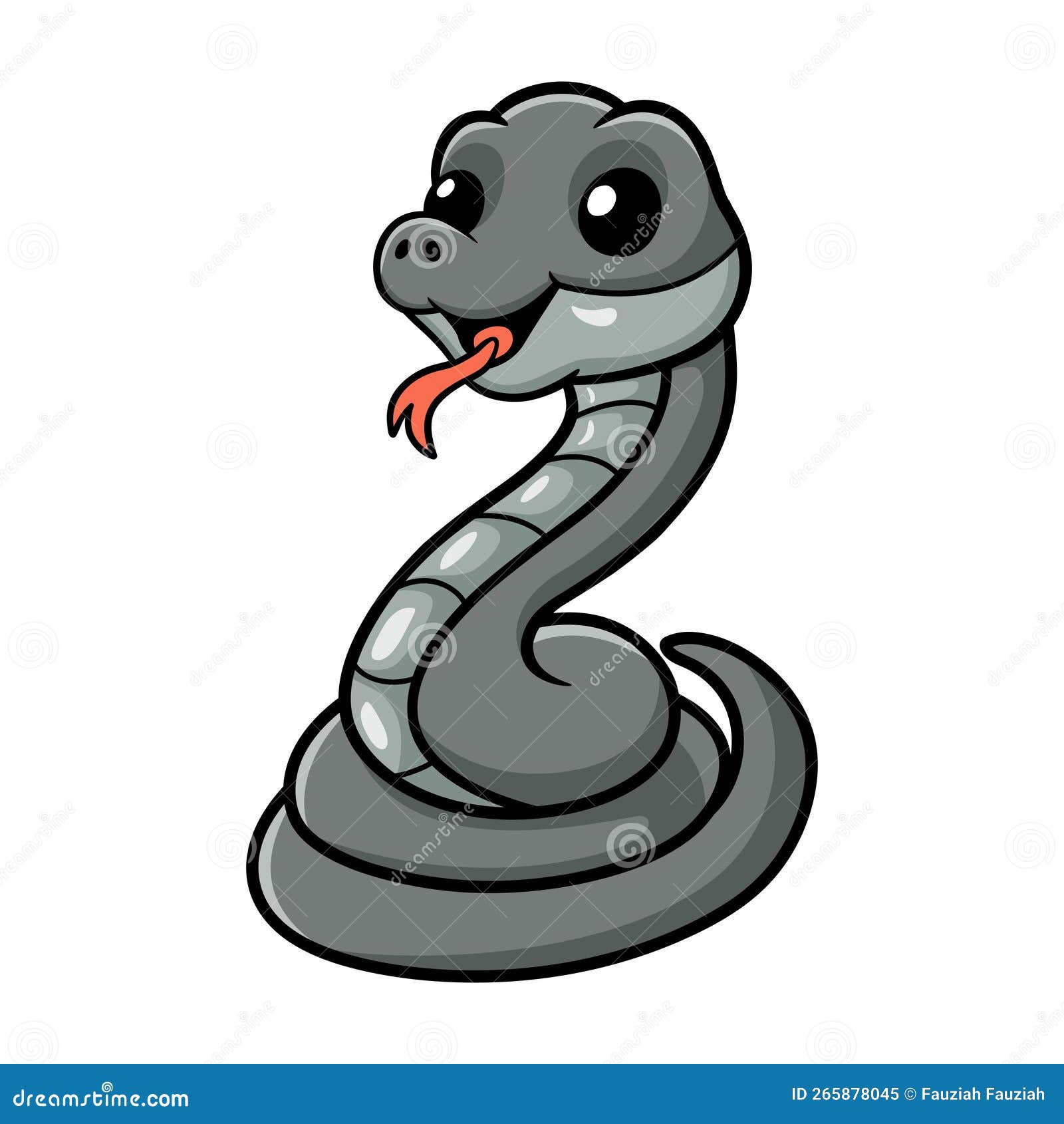 Cute Black Mamba Snake Cartoon Stock Vector - Illustration of animal ...