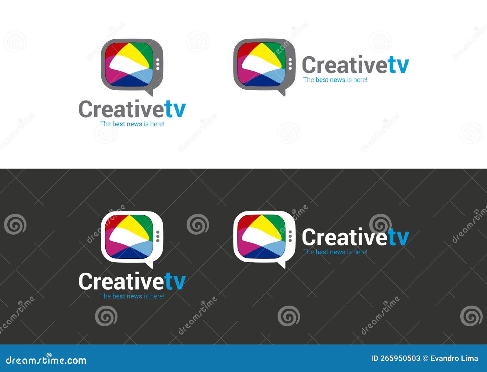 Logo for TV Channel with a TV Icon and RGB Colors Stock Vector ...