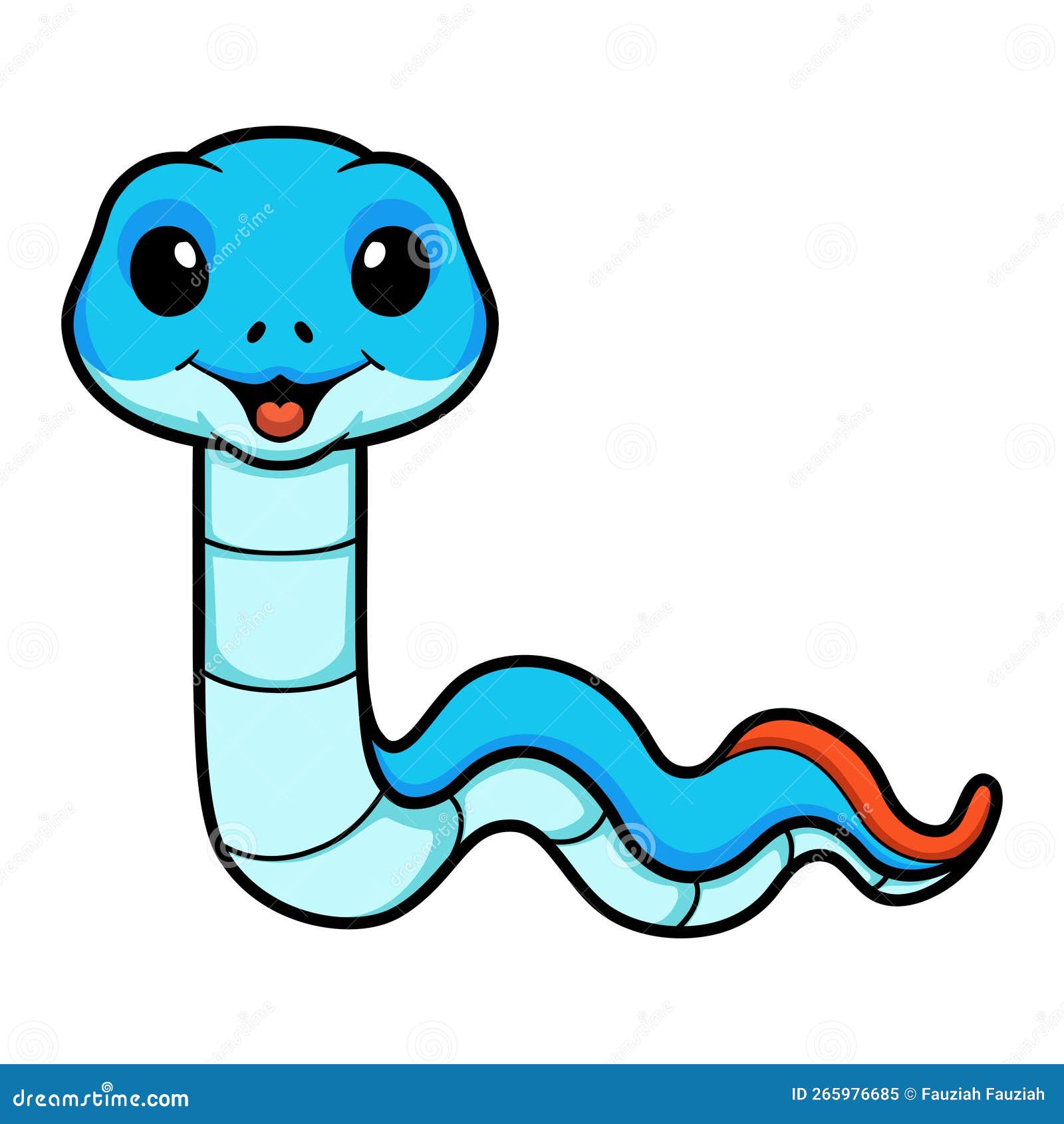 Cute Blue Snake Viper Cartoon Stock Vector - Illustration of icon ...