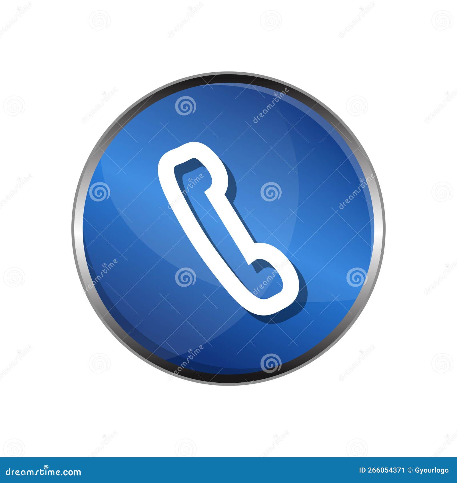 3D Phone Icon Clip Art stock vector. Illustration of clip - 266054371