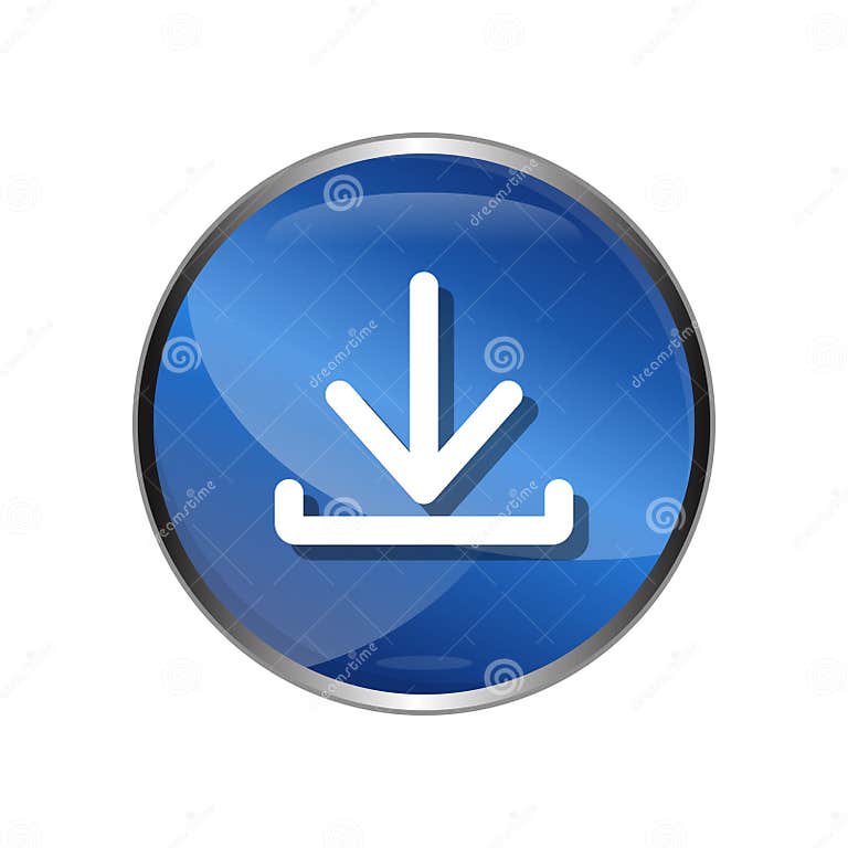 3D Download or Save Button Icon Vecktor Stock Vector - Illustration of ...