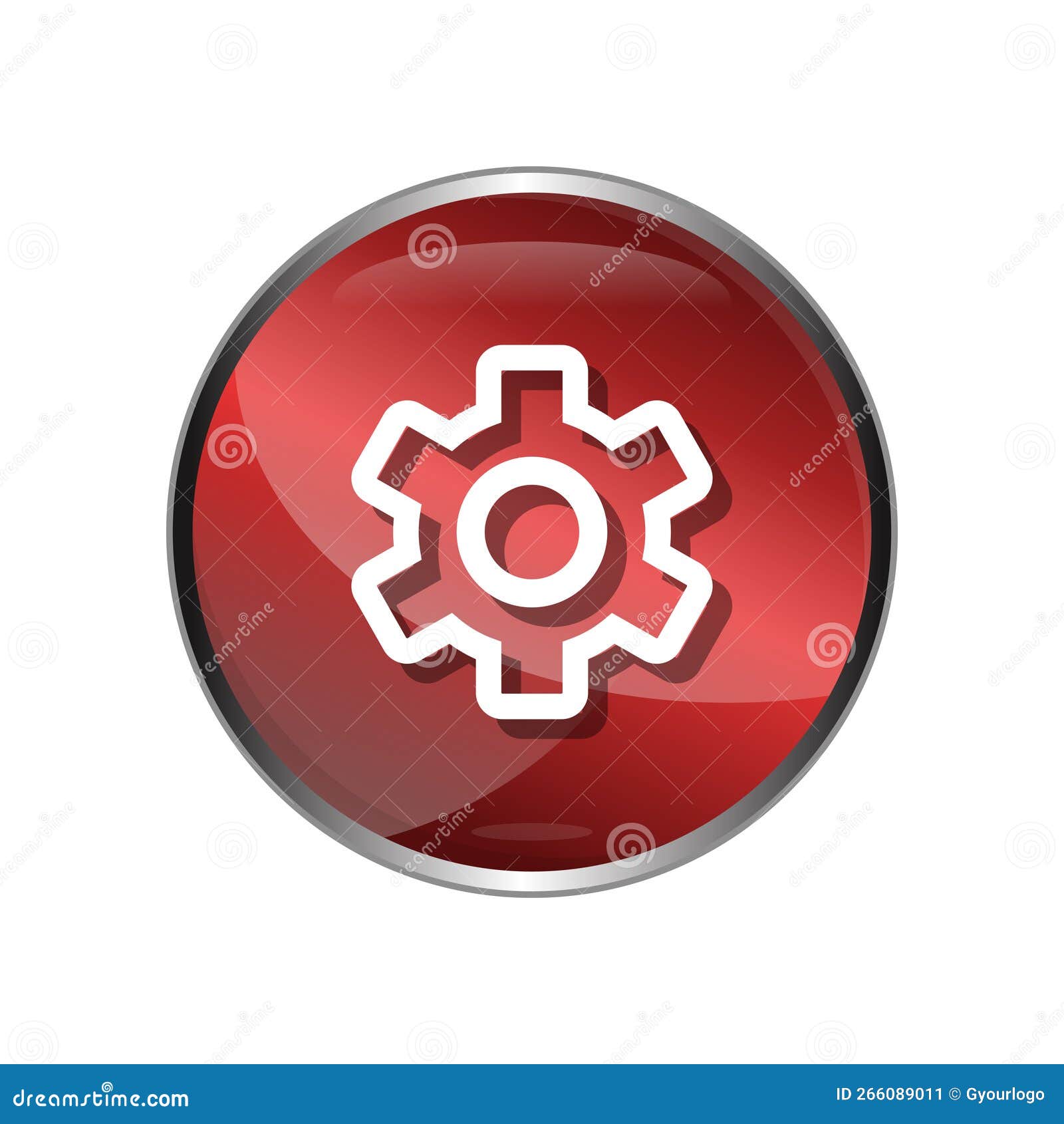 3D Gear or Setting Button Icon Vecktor Stock Vector - Illustration of ...