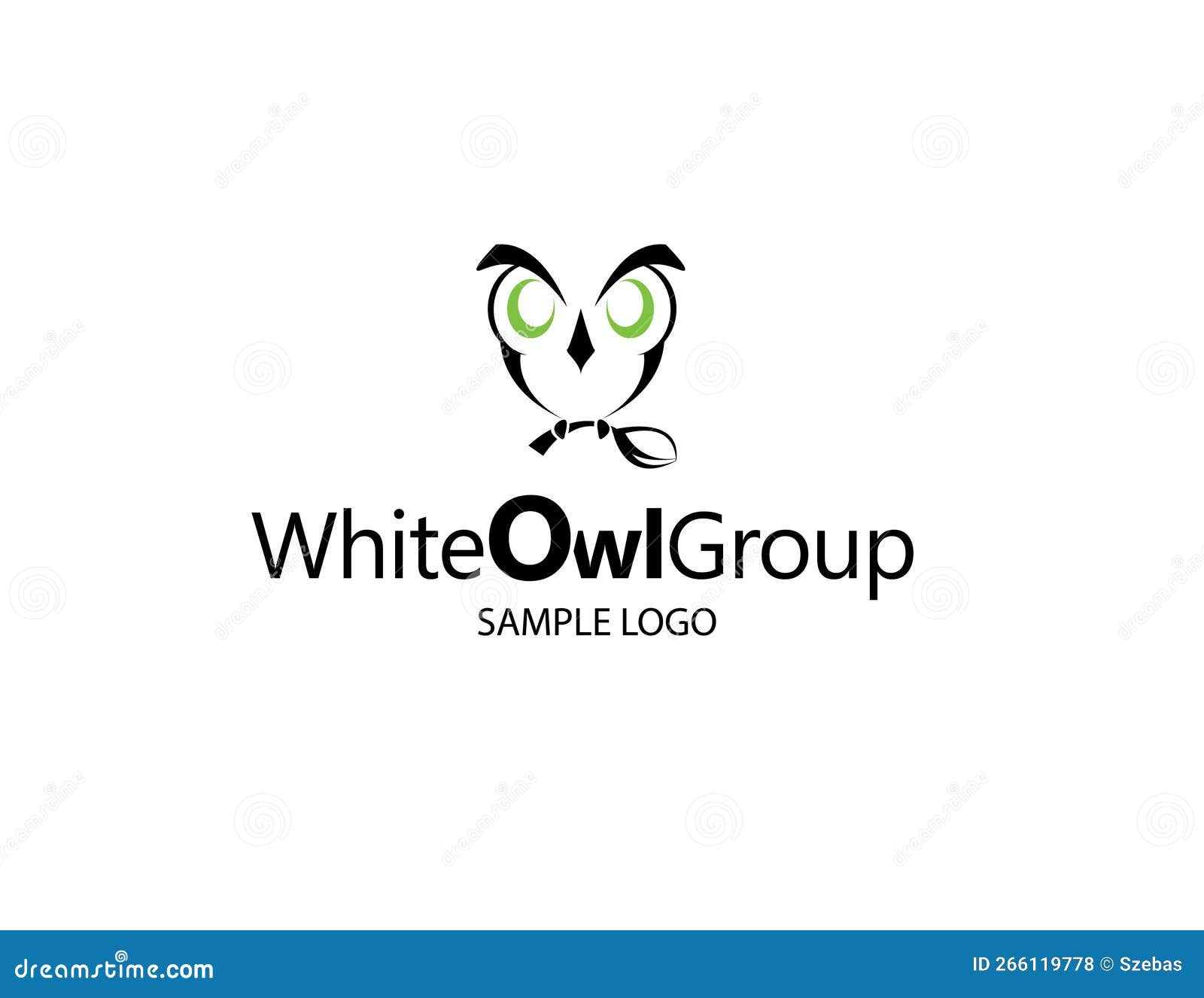 Owl Logo Design Sample stock vector. Illustration of spoon - 266119778