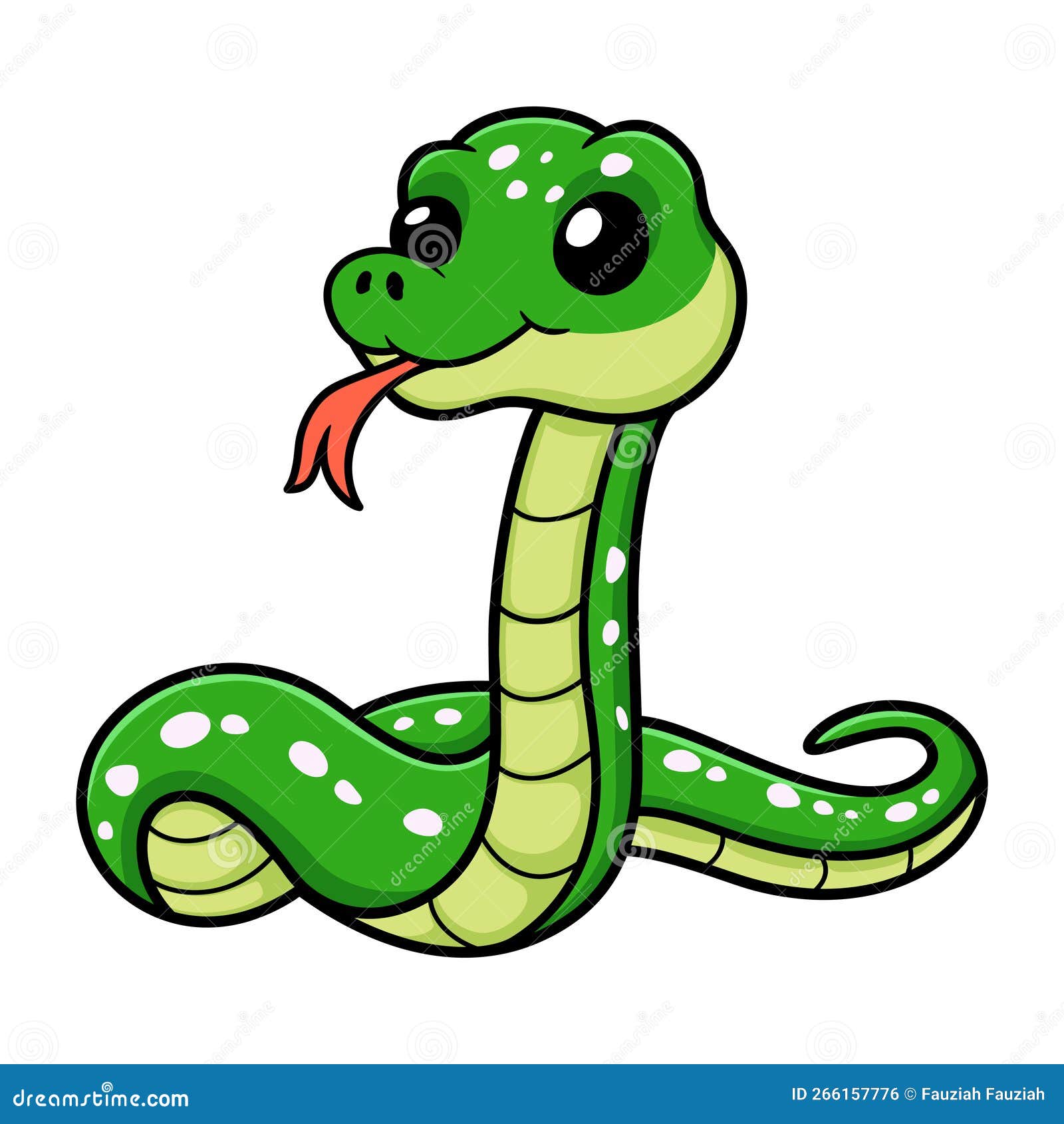 Cute Green Tree Python Cartoon Stock Vector - Illustration of animal ...