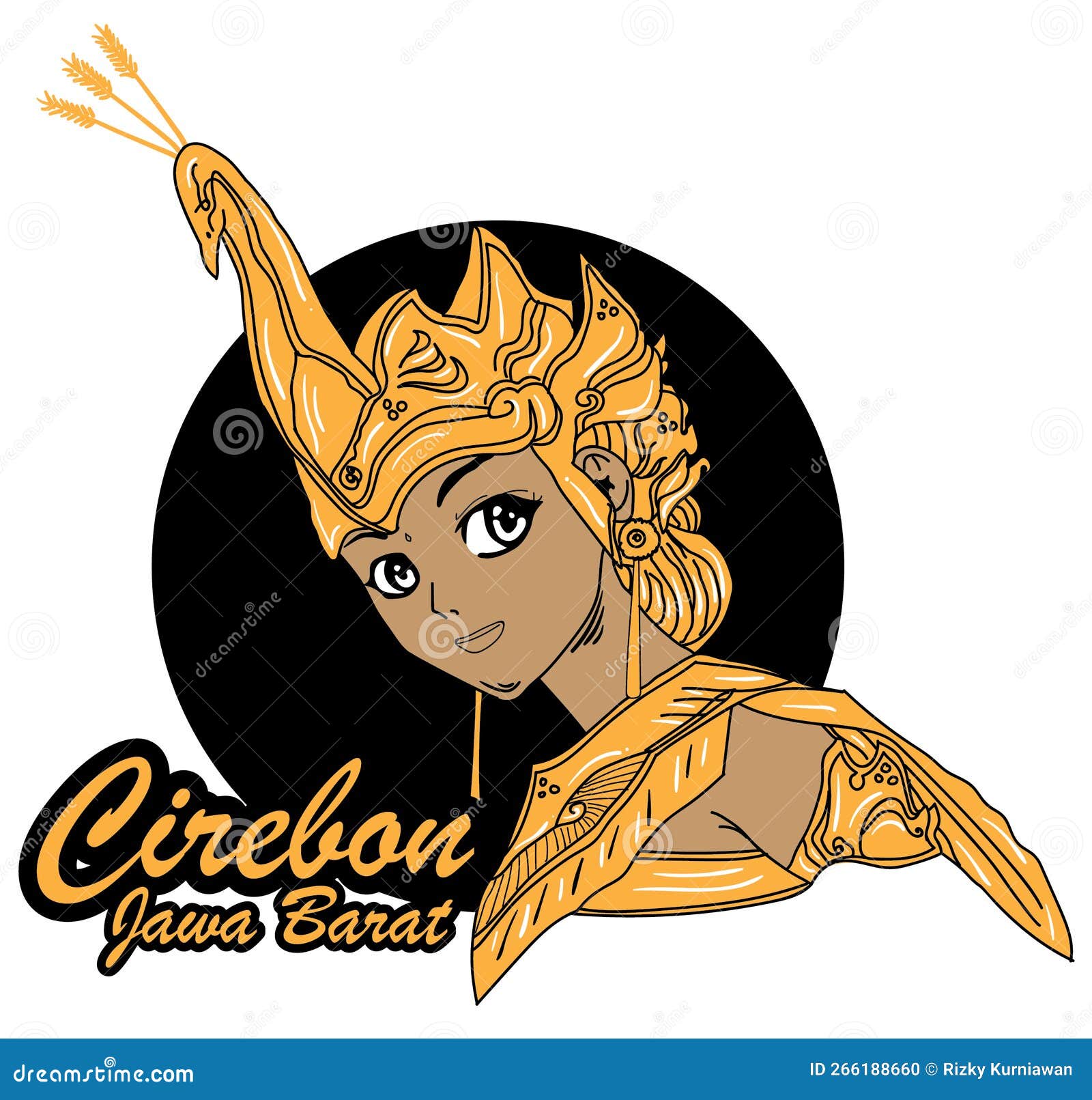 Cirebon In The Indonesia Emblem. The Design Features A Geometric Style ...