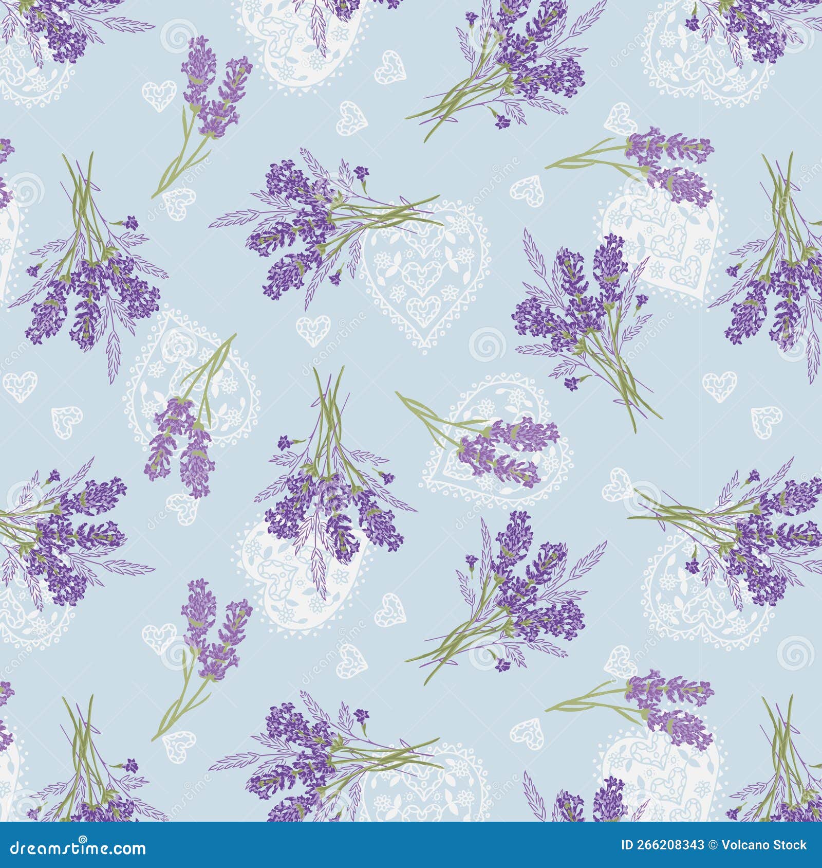 Seamless Pattern with Lilac Flowers. Vector Illustration.Heart Vector ...