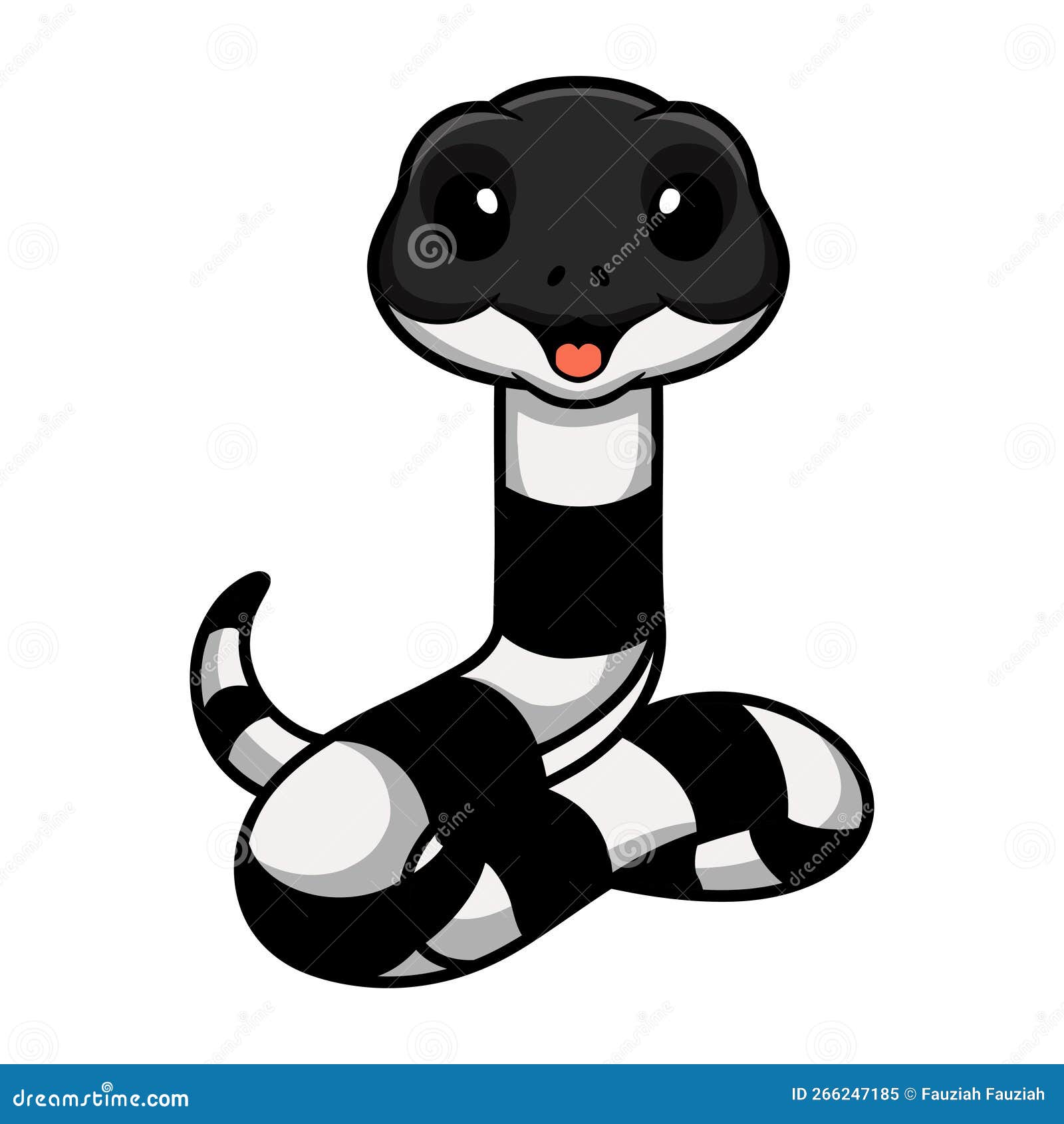 Cute Banded Krait Snake Cartoon Stock Vector - Illustration of kawaii ...