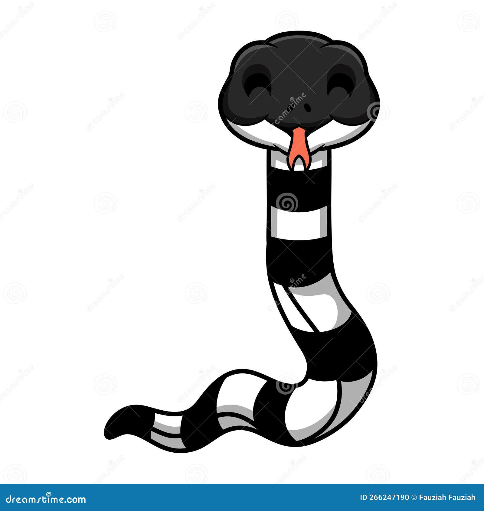Cute Banded Krait Snake Cartoon Stock Vector - Illustration of jungle ...