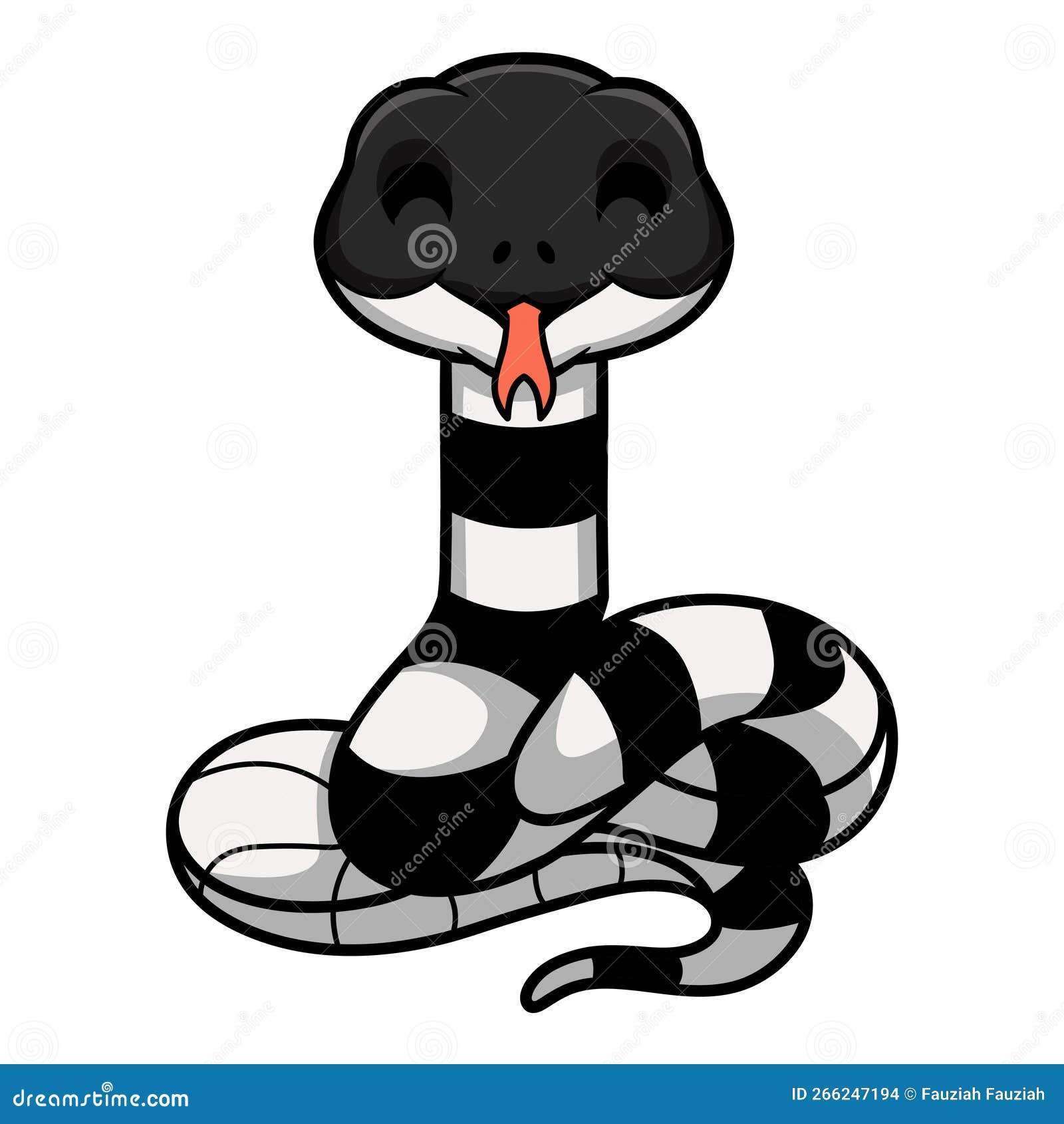 Cute Banded Krait Snake Cartoon Stock Vector - Illustration of bardia ...