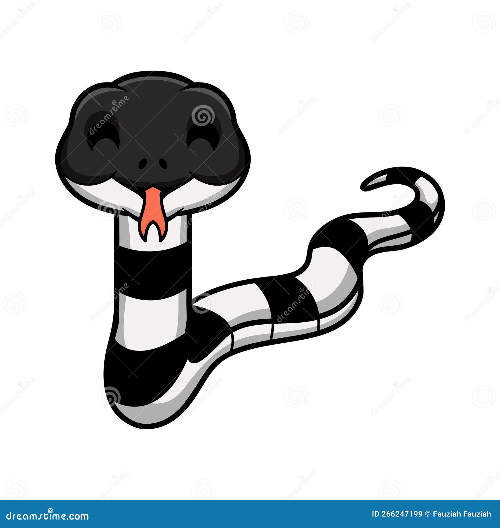 Cute Banded Krait Snake Cartoon Stock Vector - Illustration of ...