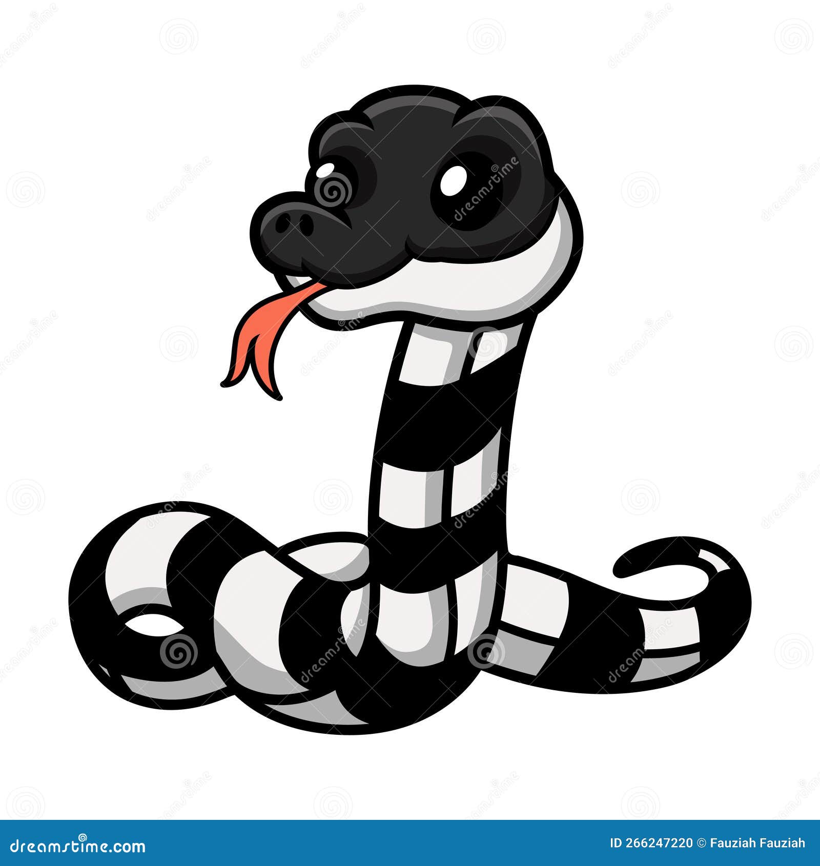 Cute Banded Krait Snake Cartoon Stock Vector - Illustration of ...