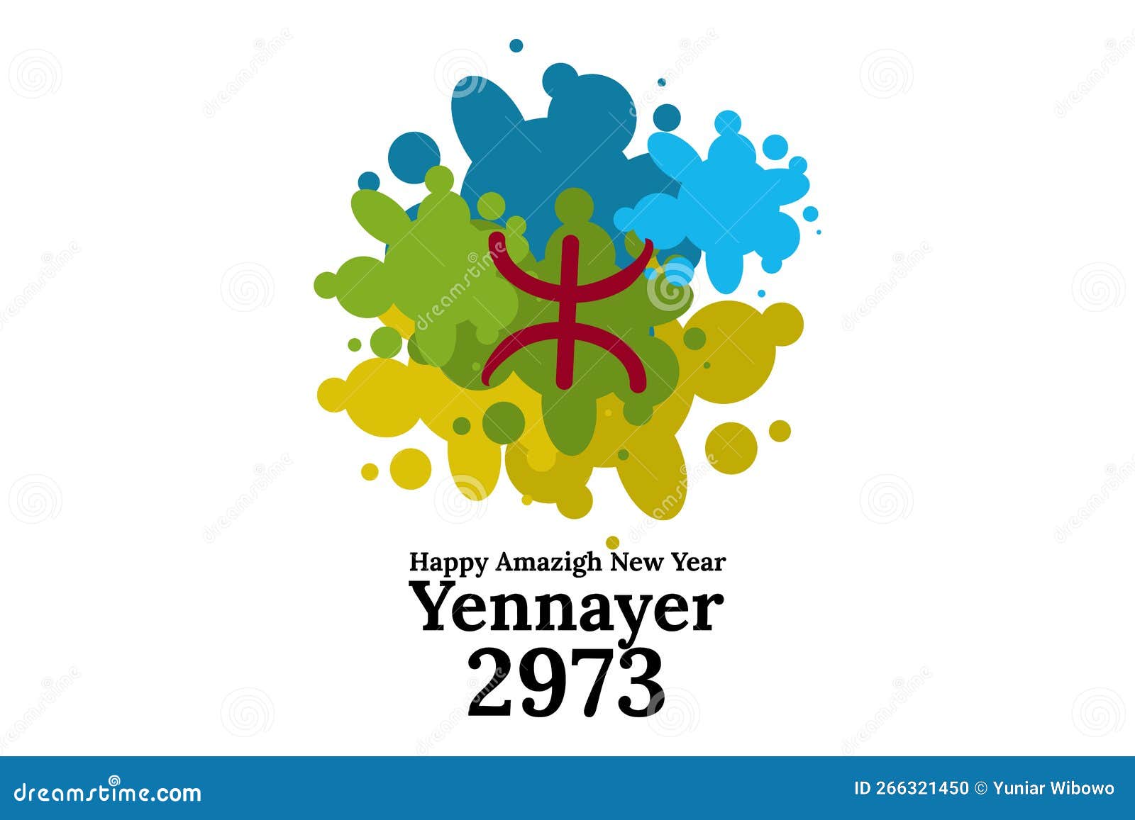Happy New Amazigh Year. Yennayer 2973 Stock Vector - Illustration of ...