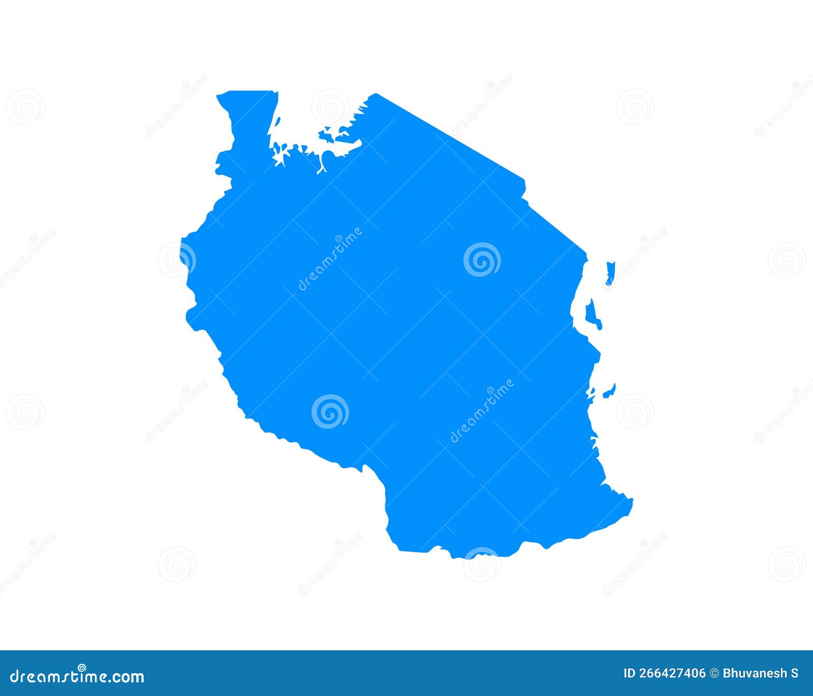 Blue Map Of Tanzania Administrative Divisions With Travel Infographic ...