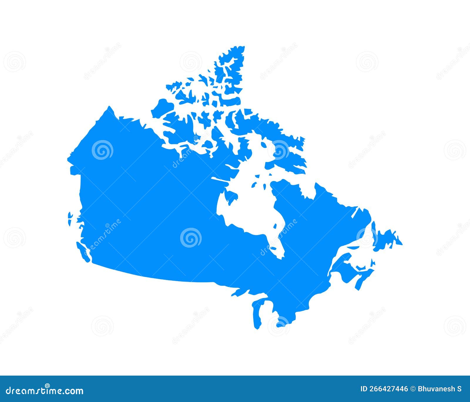 Blue Coloured Map Design on Country Canada Isolated on White Background ...