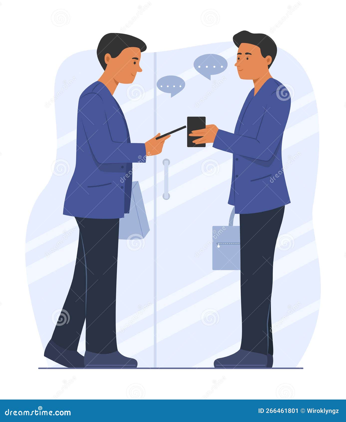 Two Businessmen Discussing for Business Connection Concept Illustration ...