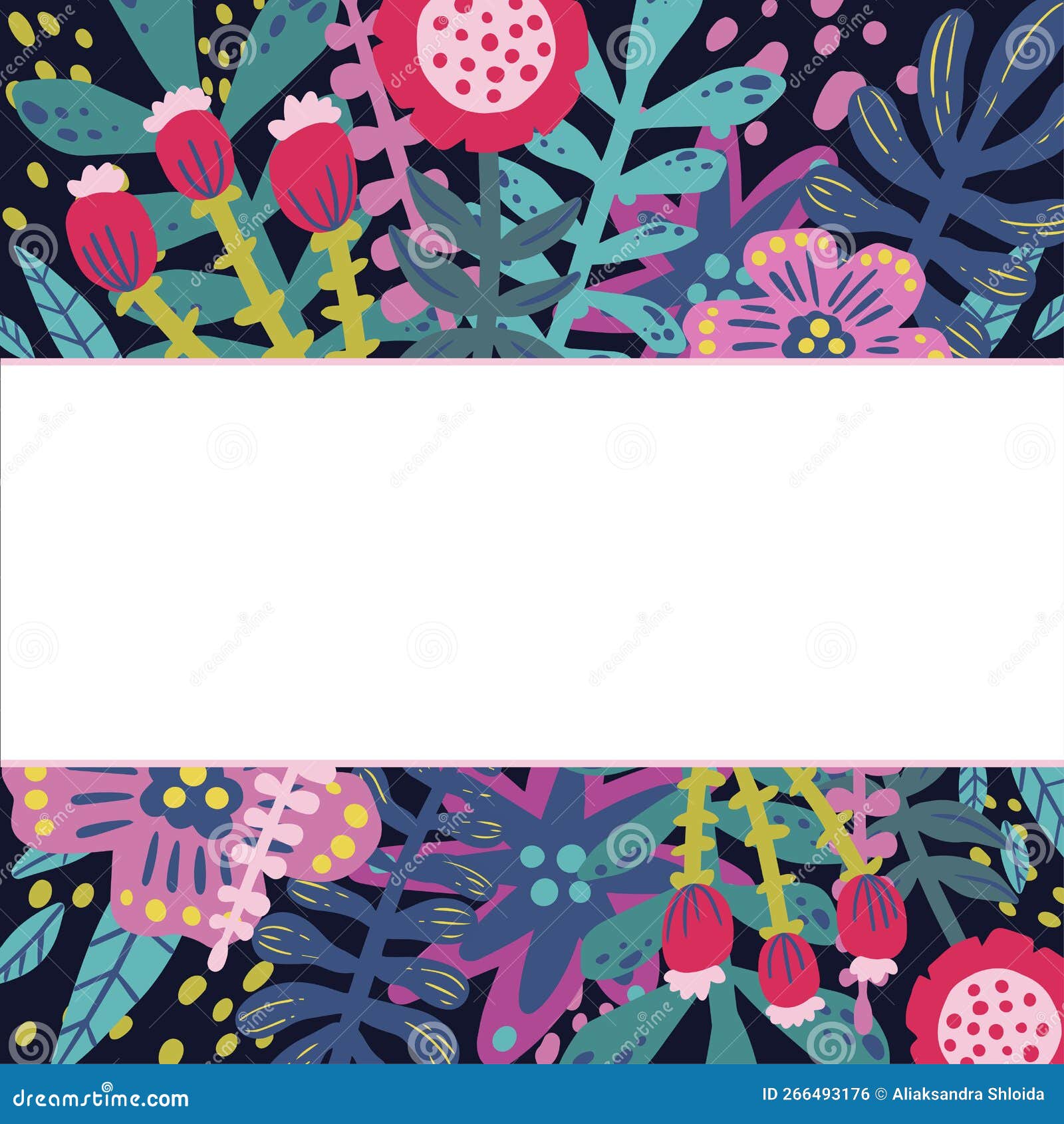 Decorative Colorful Botanical Frame, Backgroung with Place for Text ...