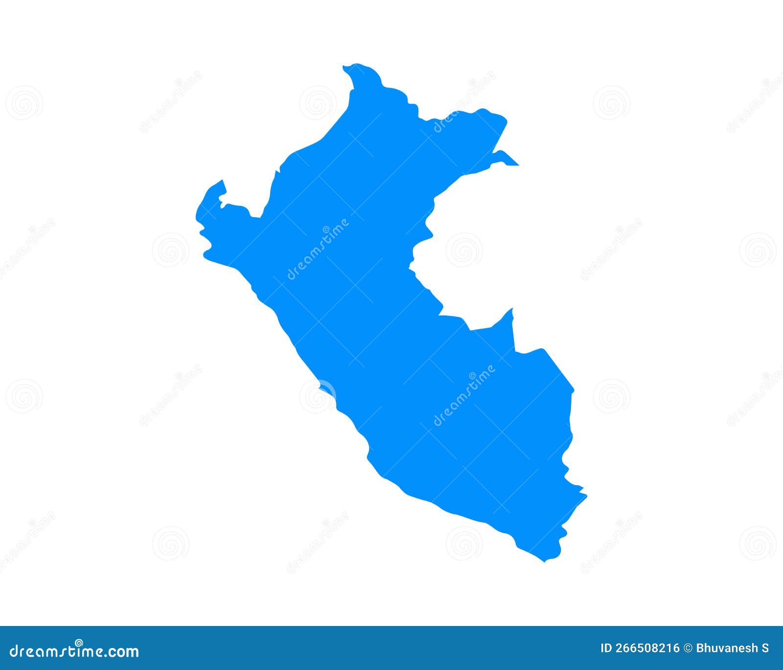Blue Coloured Map Design on Country Peru Isolated on White Background ...