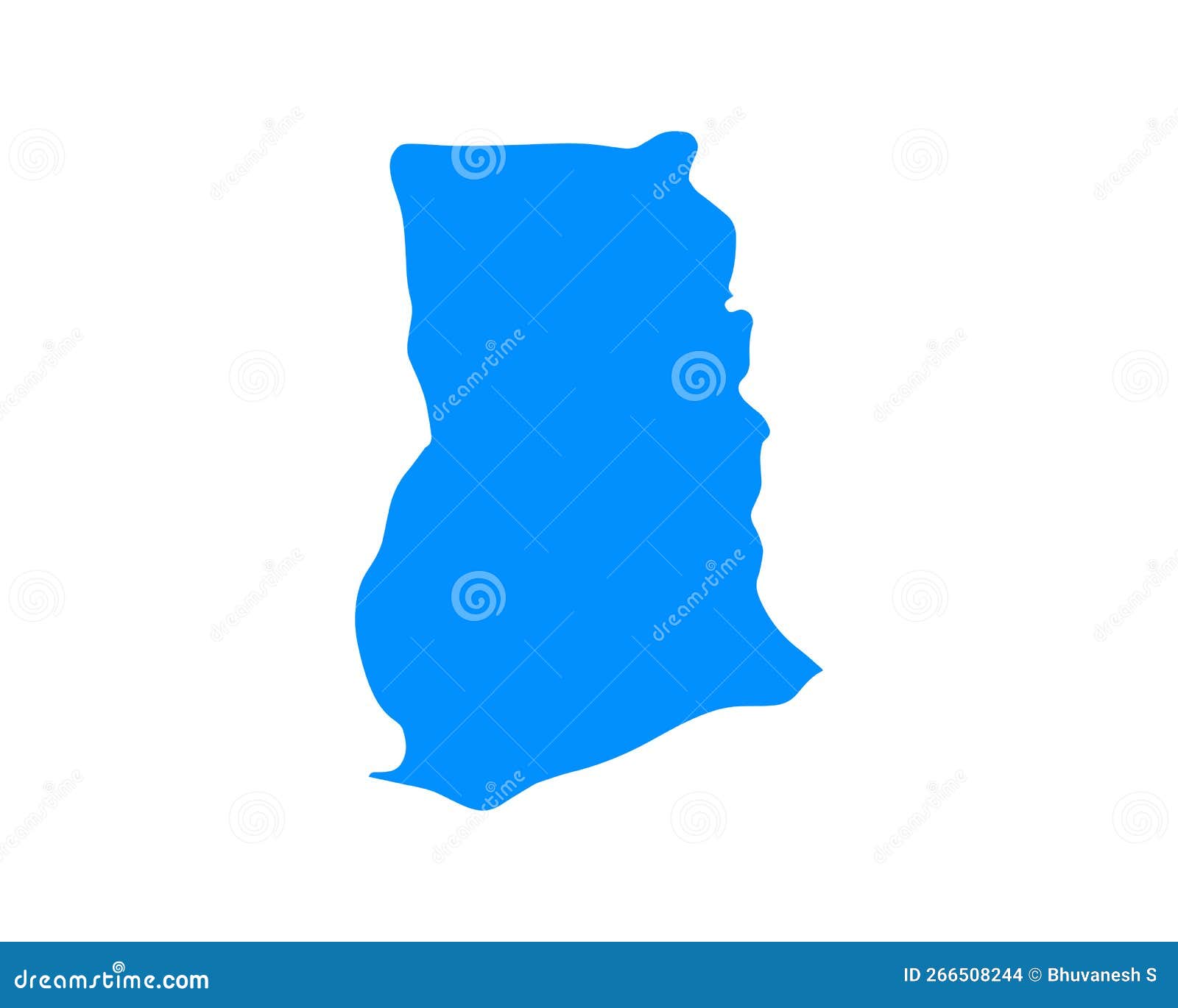 Blue Coloured Map Design on Country Ghana Isolated on White Background ...