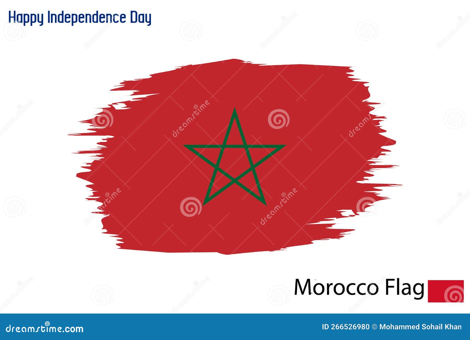 Morocco National Flag Artistic Grunge Brush Stroke Concept Vector ...