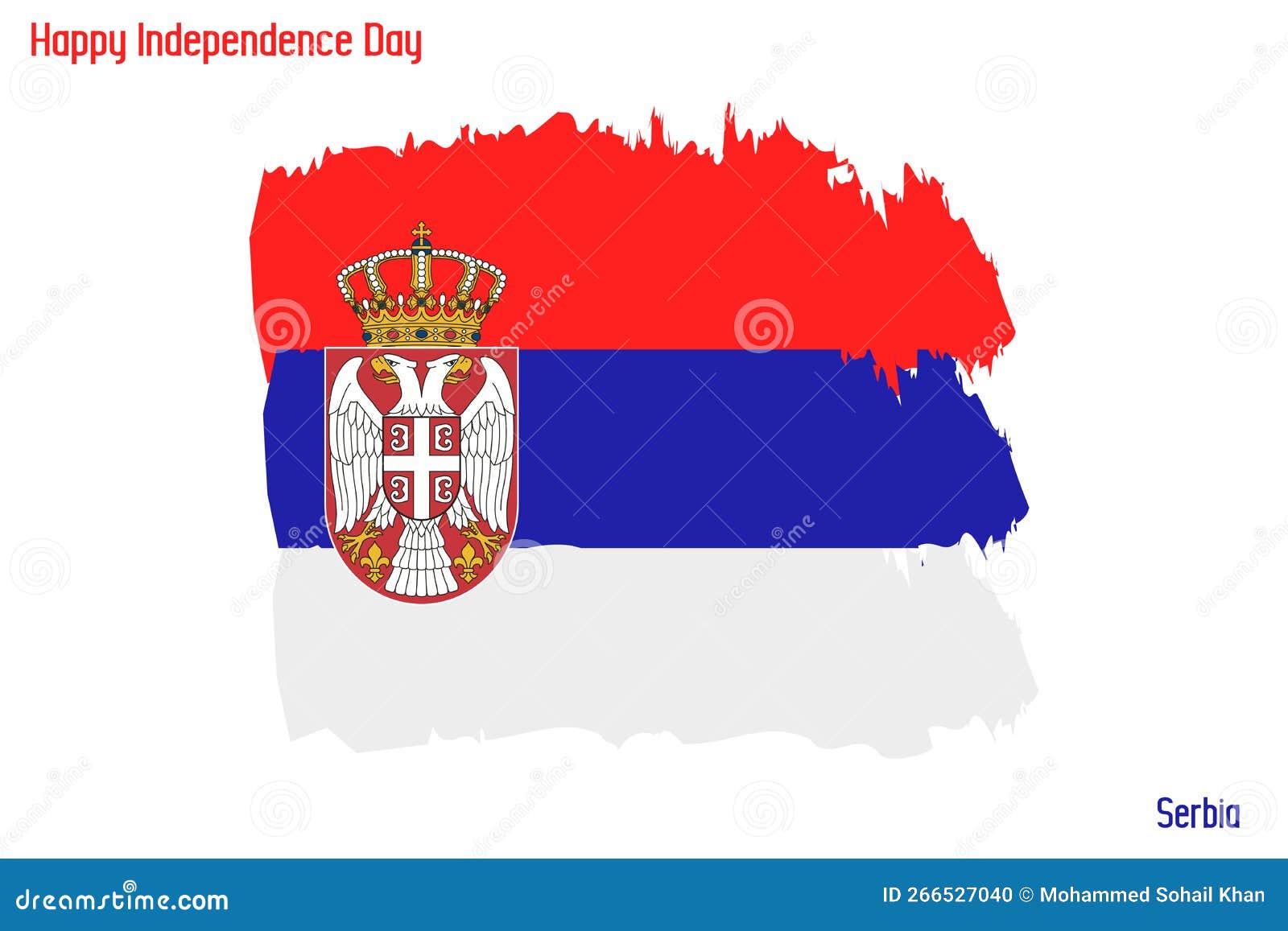 Serbia National Flag Artistic Grunge Brush Stroke Concept Vector Design ...