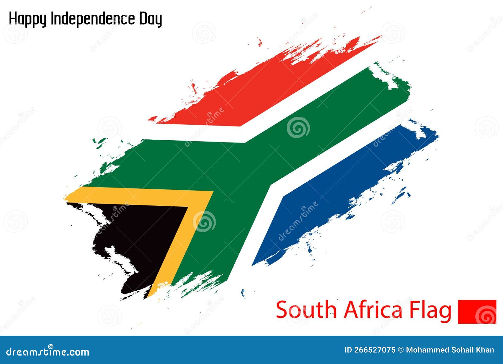 South Africa National Flag Artistic Grunge Brush Stroke Concept Vector ...