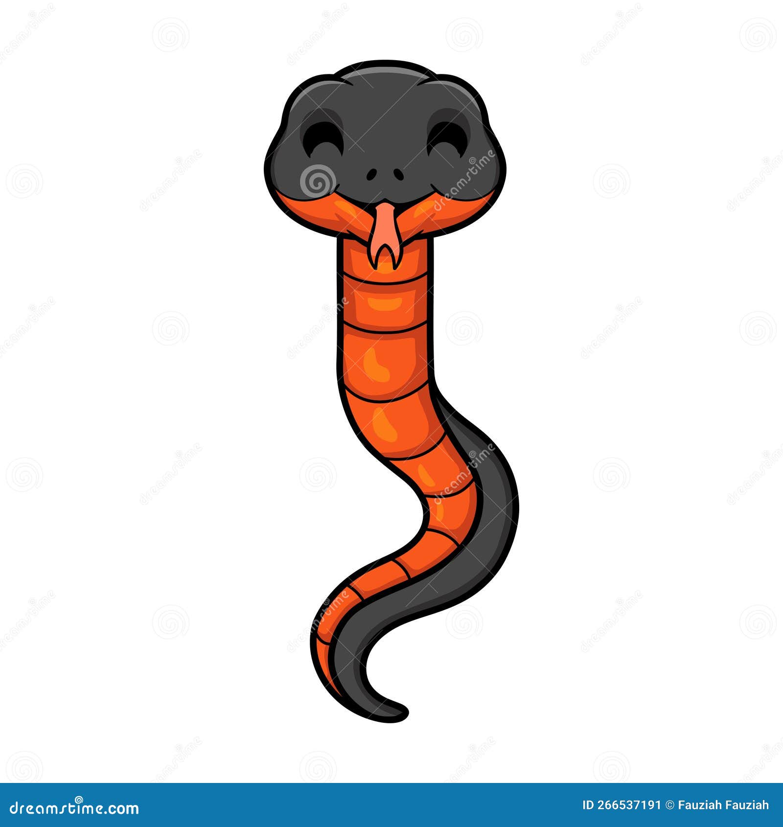 Cute Copperbelly Water Snake Cartoon Stock Vector - Illustration of ...