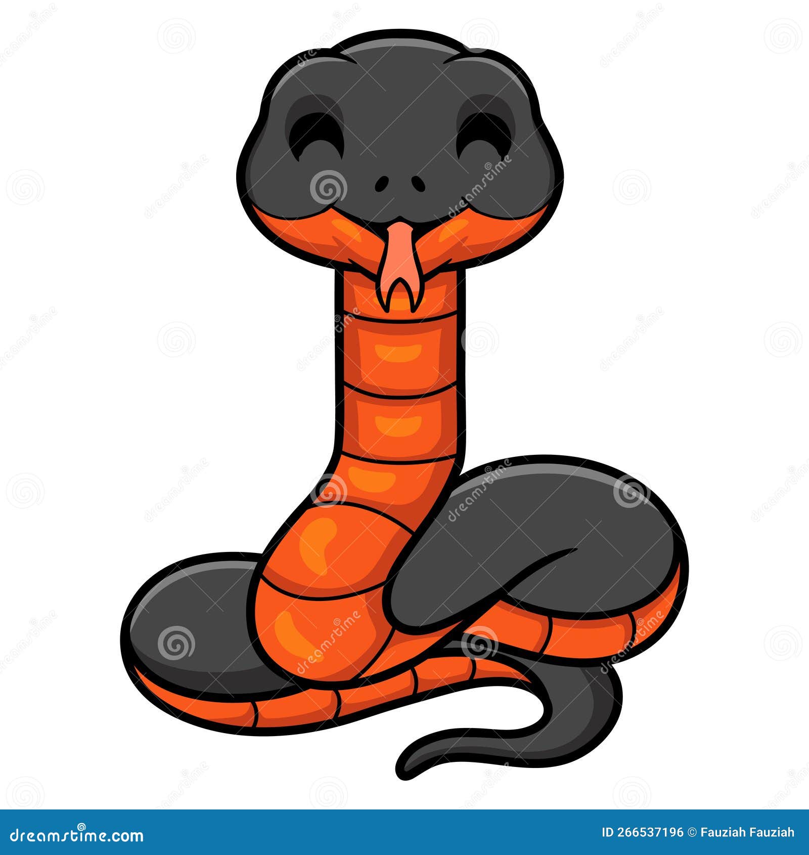 Cute Copperbelly Water Snake Cartoon Out From Hole Vector Illustration ...