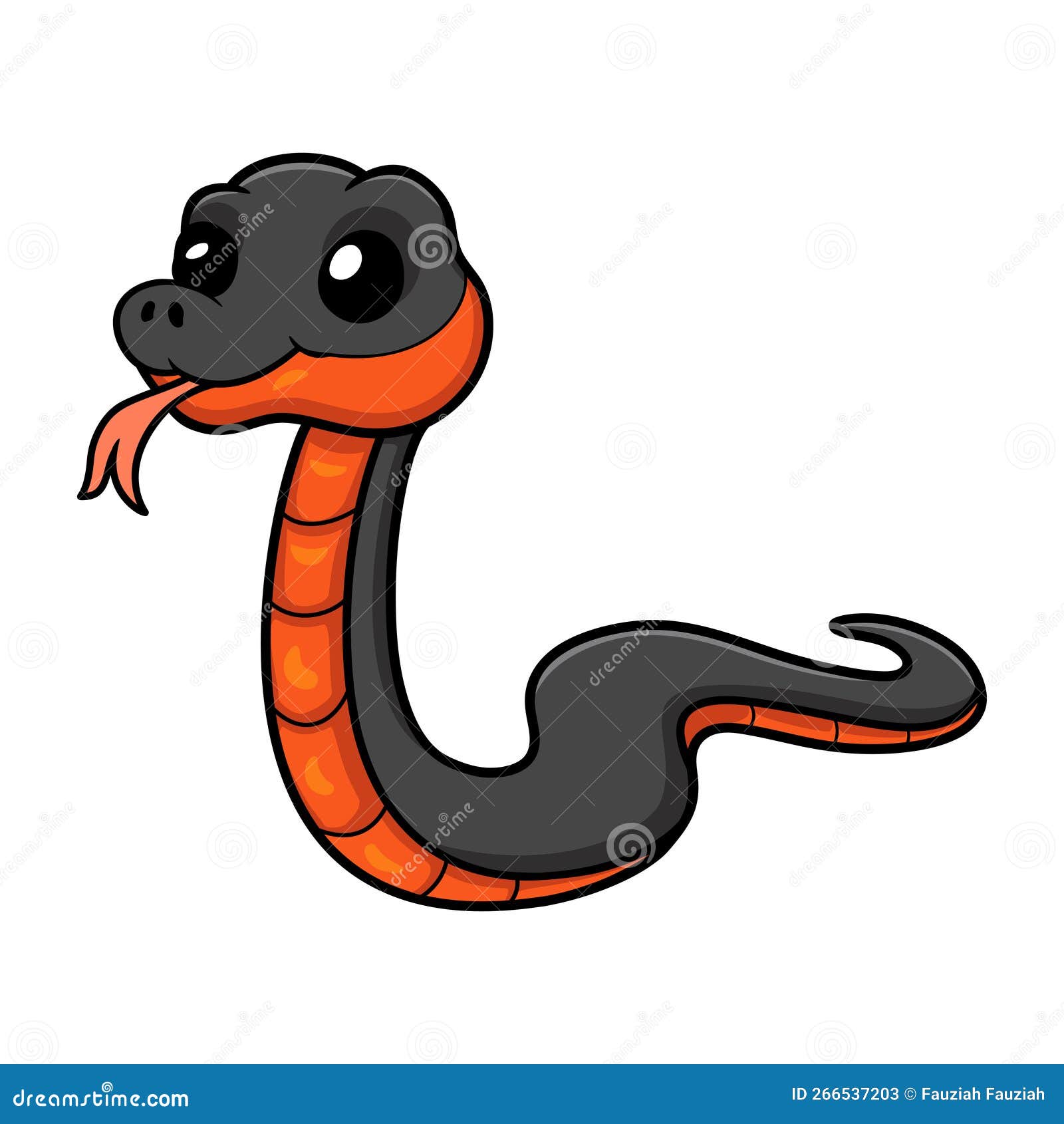 Cute Copperbelly Water Snake Cartoon Stock Vector - Illustration of ...