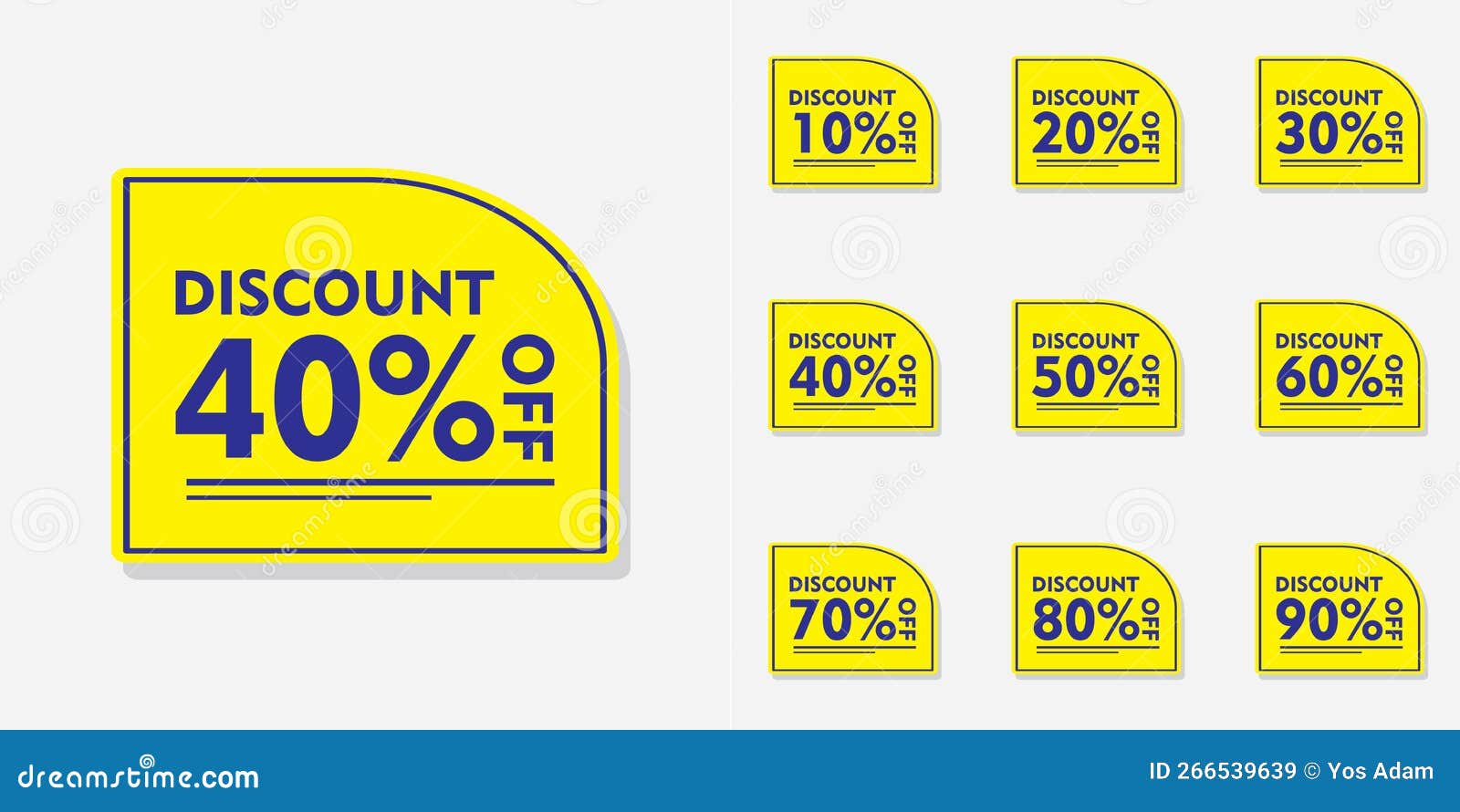 Yellow Sale Discount Set on White Background Vector Illustration Stock ...