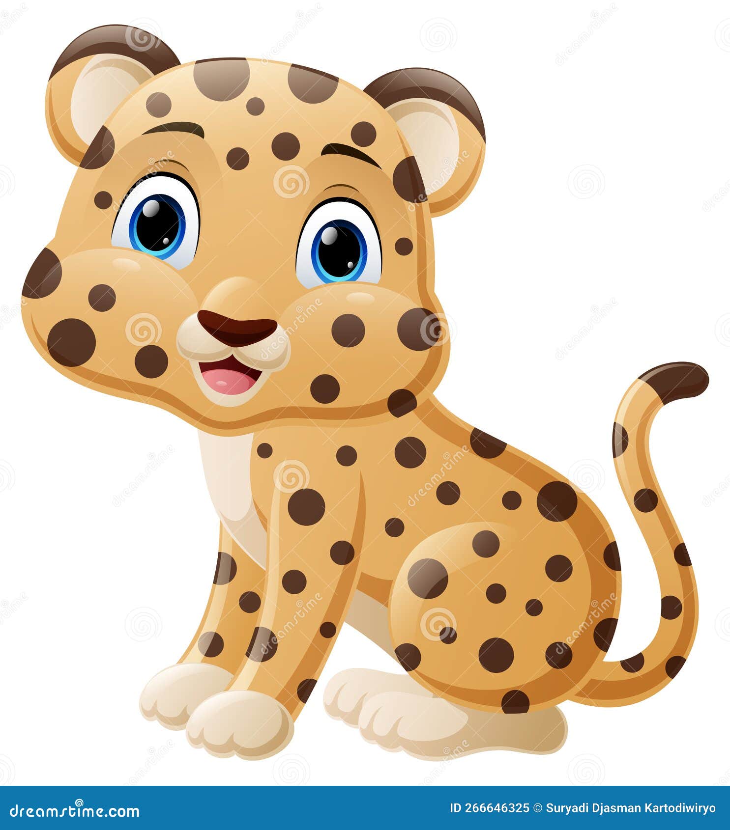 Cute Baby Cheetah Cartoon Sitting Stock Vector - Illustration of ...
