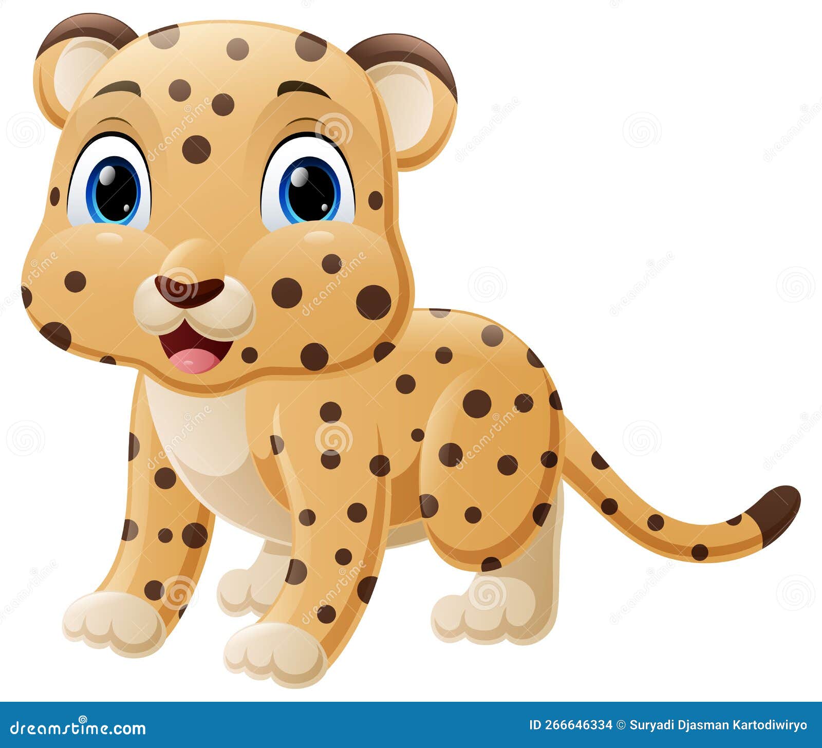 Cute Baby Cheetah Cartoon Posing Stock Vector - Illustration of fauna ...