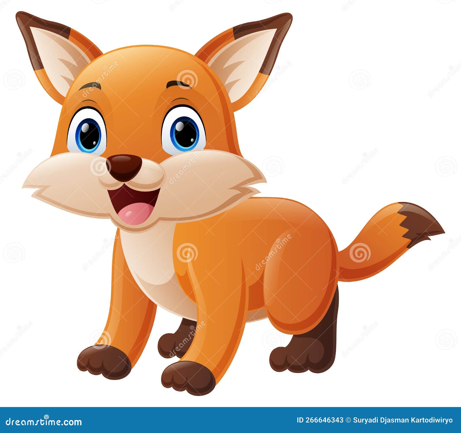 Cute Little Fox Cartoon Posing Stock Vector - Illustration of fluffy ...