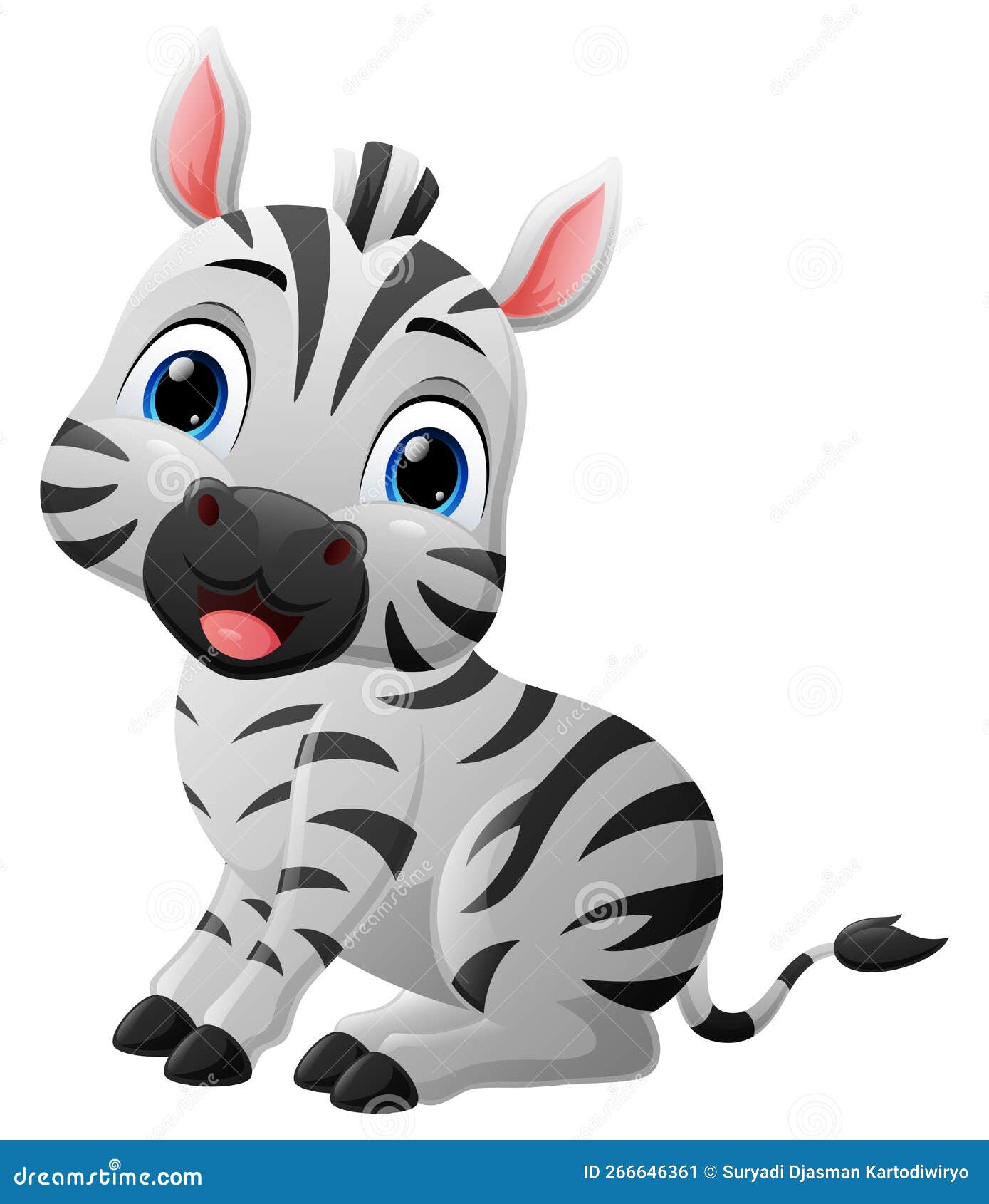 Cute Baby Zebra Cartoon Sitting Stock Vector - Illustration of sitting ...