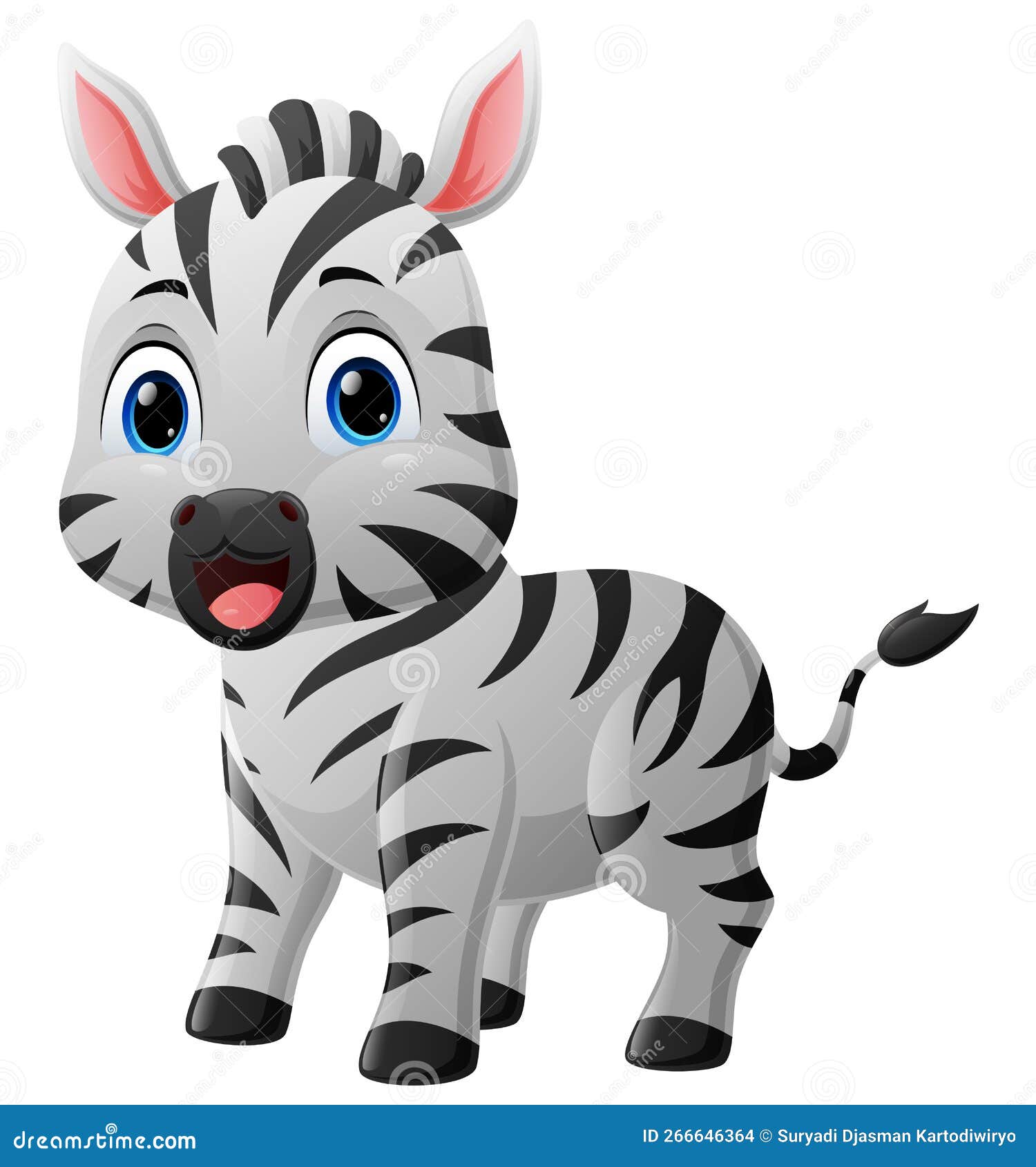 Cute Baby Zebra Cartoon Posing Stock Vector - Illustration of mammal ...