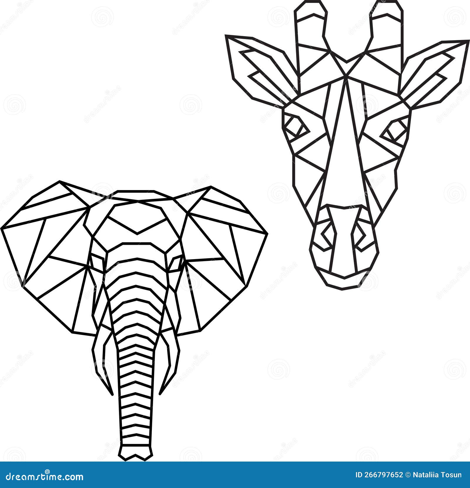 Print Vector Abstract Polygonal Geometric Wild Animal Stock ...
