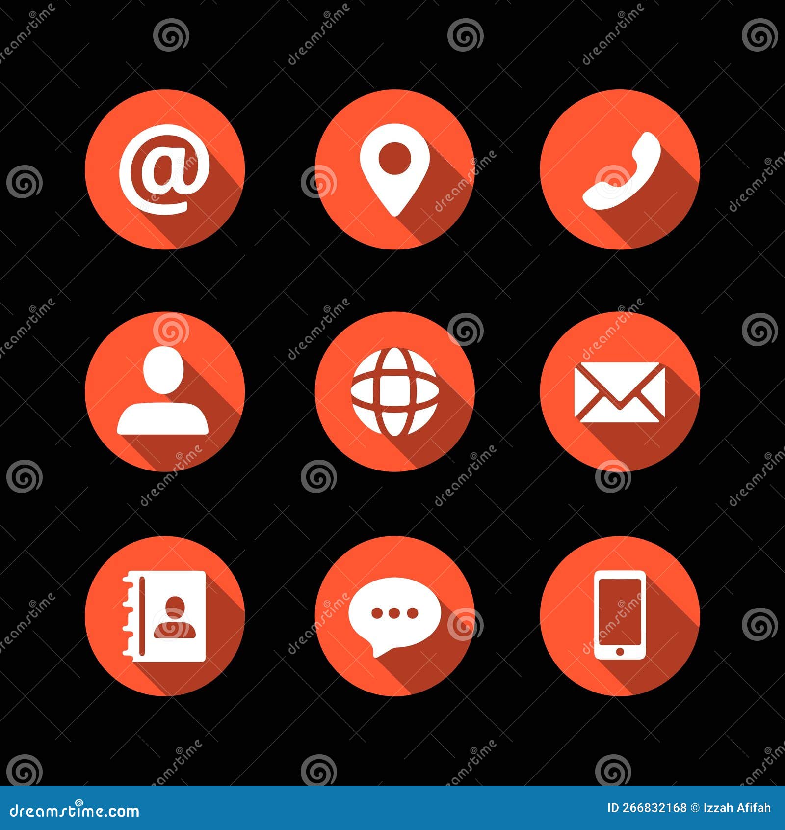 Contact Icon Vector Orange Theme Stock Vector - Illustration of symbol ...