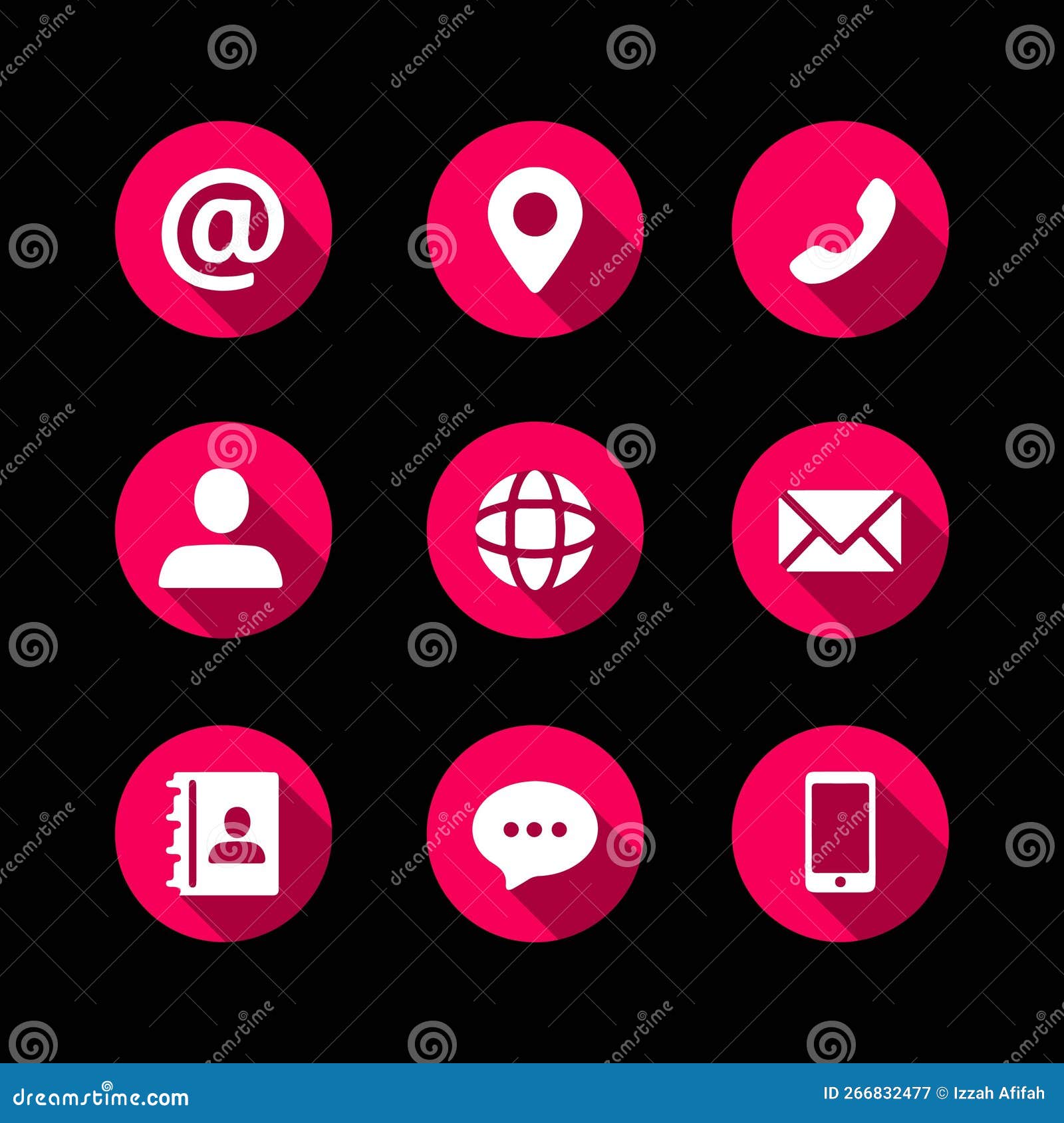 Contact Icon Vector Pink Theme Stock Vector - Illustration of music ...