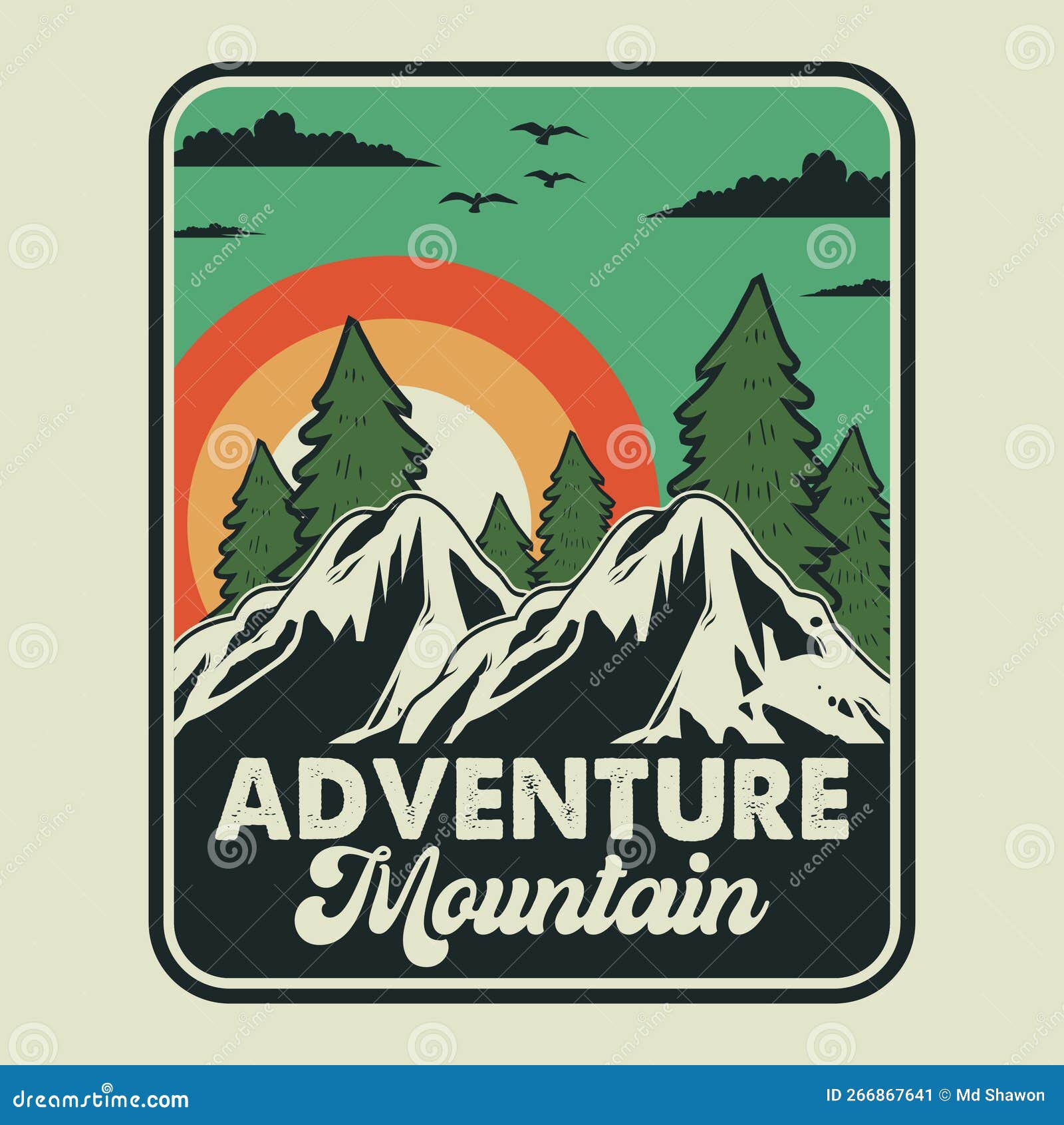 Adventure Emblem Patch Logo Poster Label Vector Illustration Retro ...