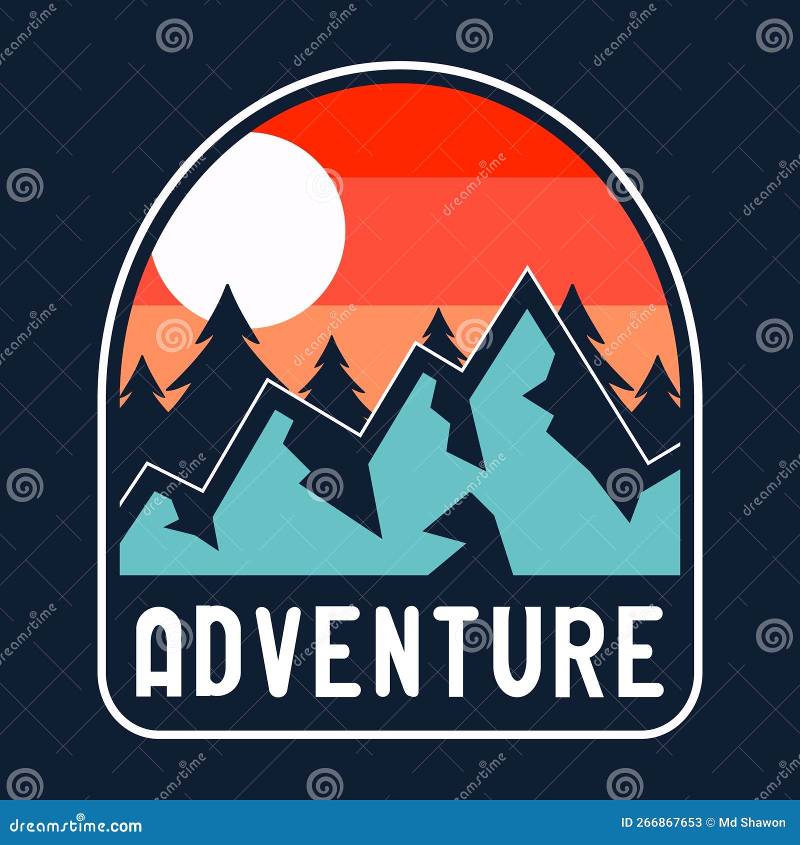 Adventure Emblem Patch Logo Poster Label Vector Illustration Retro ...