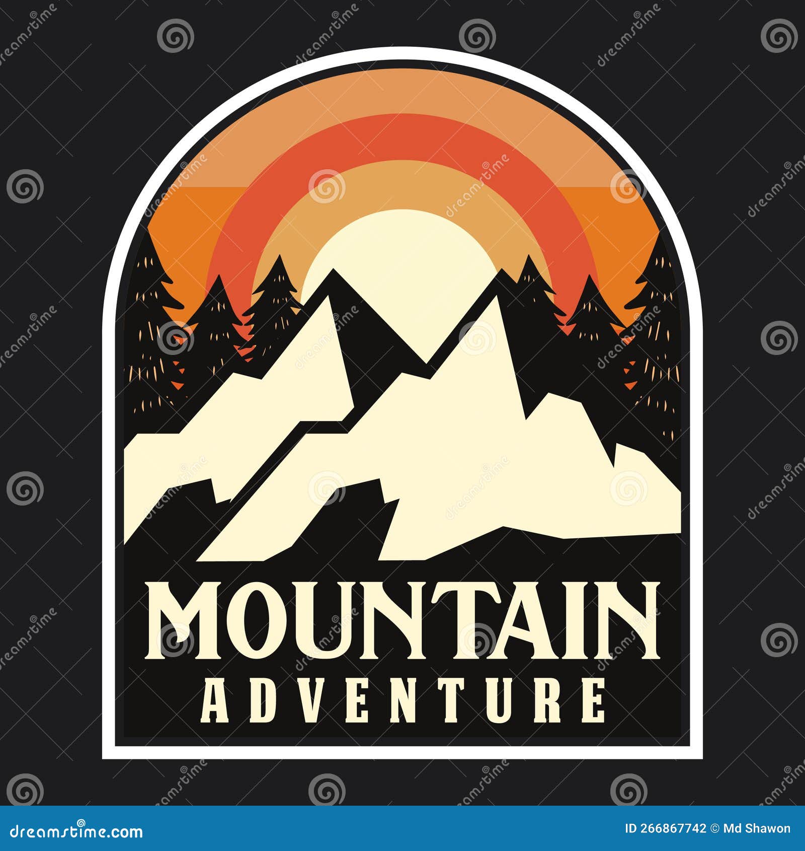 Adventure Emblem Patch Logo Poster Label Vector Illustration Retro ...