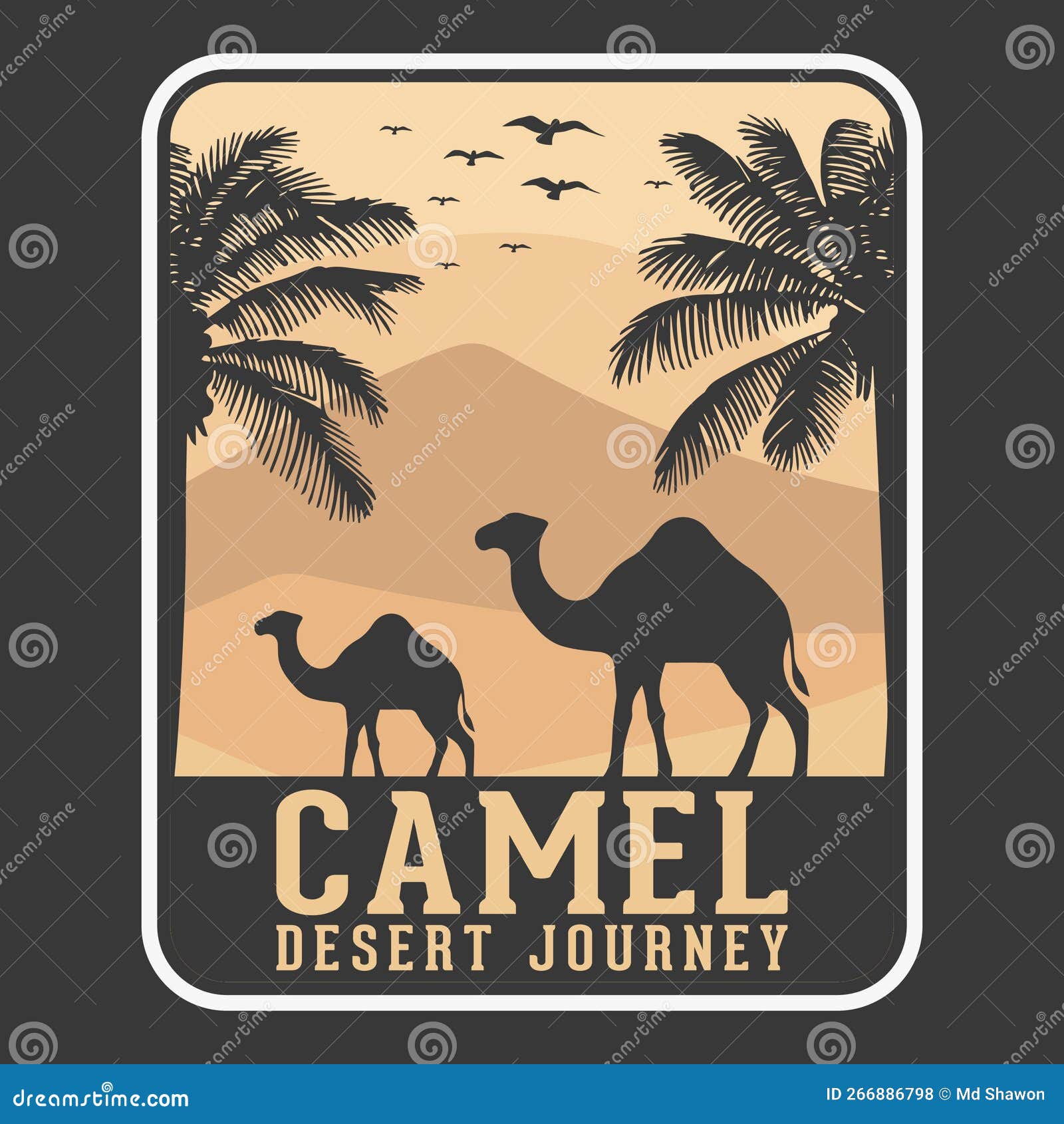 Camel Emblem Patch Logo Poster Label Vector Illustration Retro Vintage ...
