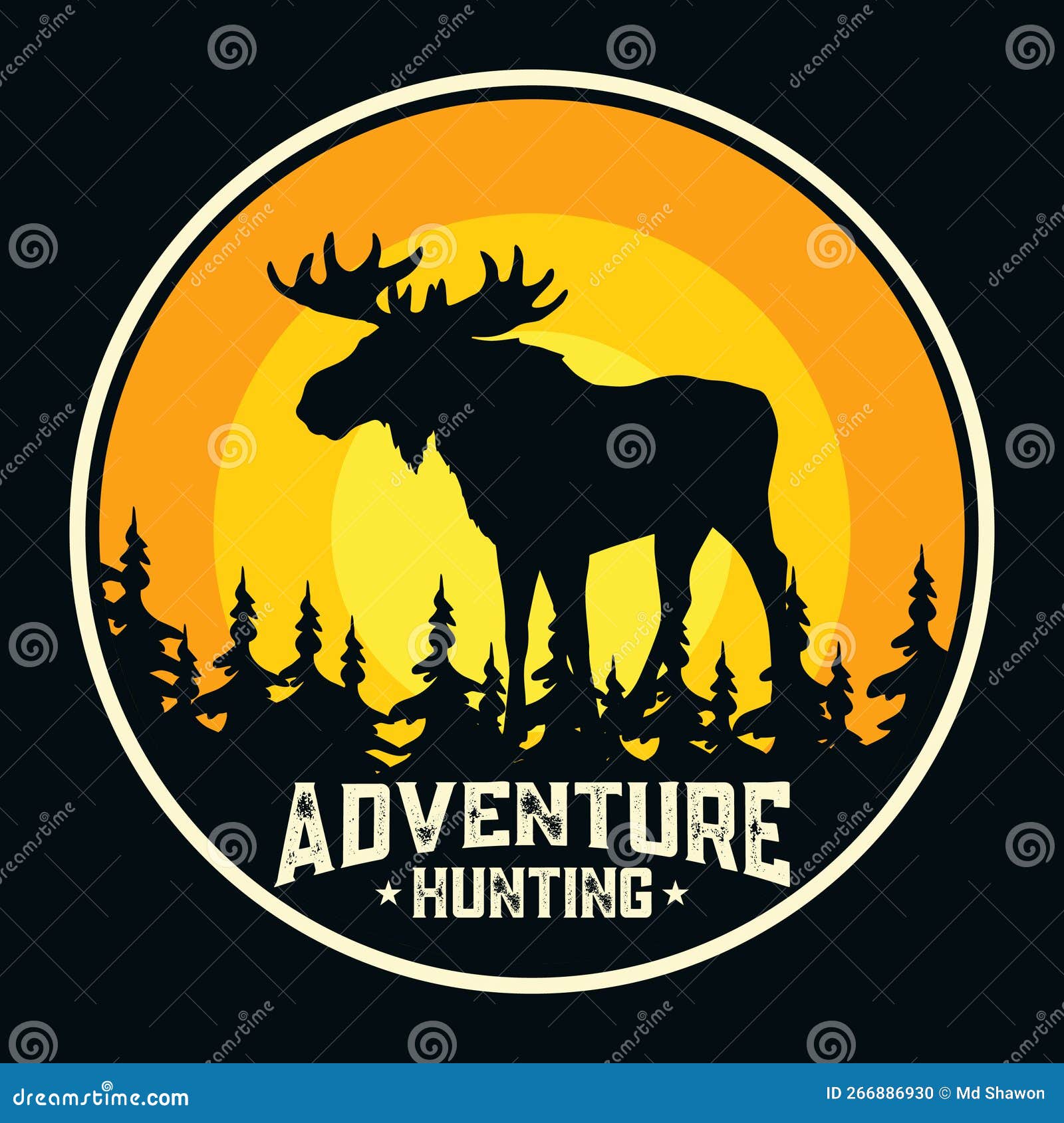 Mountain Moose Adventure Emblem Patch Logo Poster Label Vector ...
