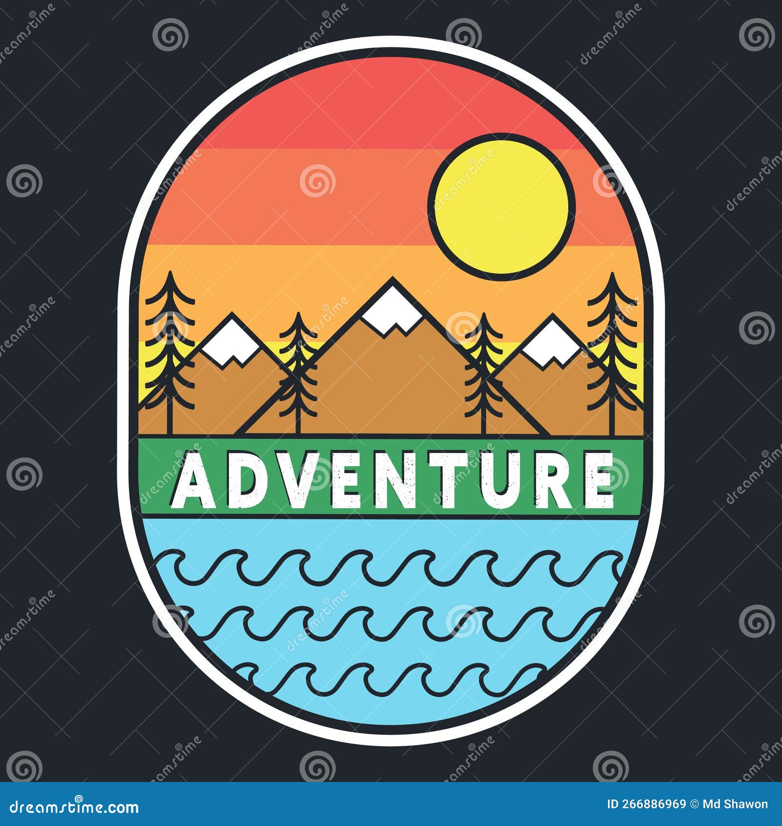 Mountain Outdoor Adventure Emblem Patch Logo Poster Label Vector ...