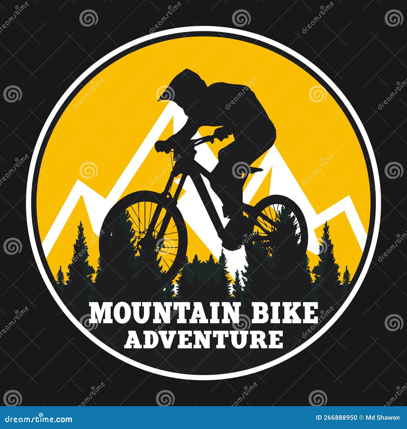 Mountain Cycling Emblem Patch Logo Poster Label Vector Illustration ...